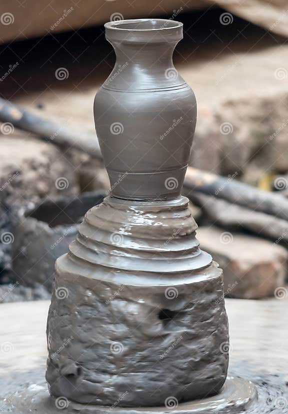 Hands of a Potter, Creating an Earthen Jar Stock Photo - Image of ...