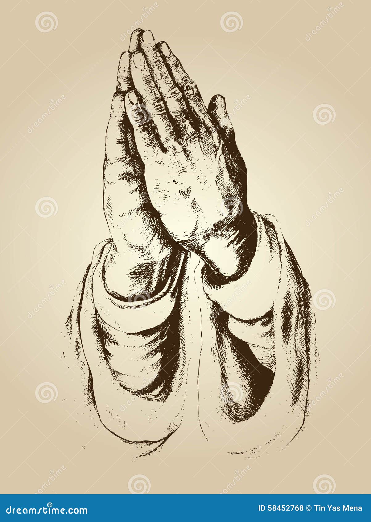 Hands pray with faith full stock vector. Illustration of jesus - 58452768
