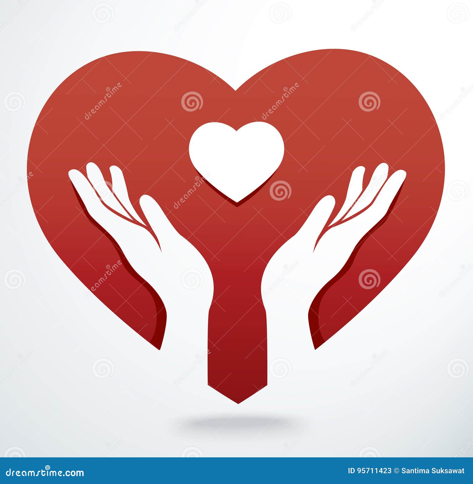 Hands Pray in a Heart Shape Vector Stock Vector - Illustration of ...