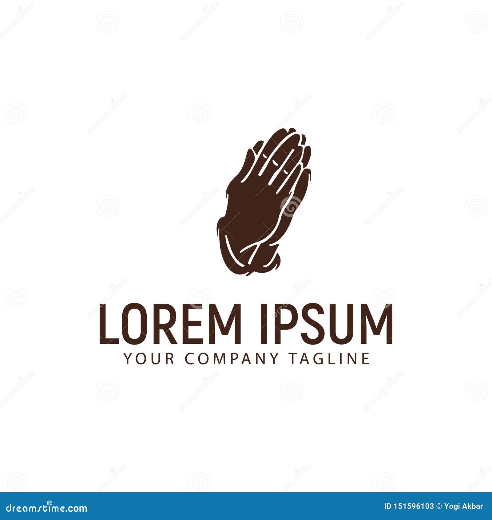 Hands Pray Logo Design Concept Template Stock Vector - Illustration of ...