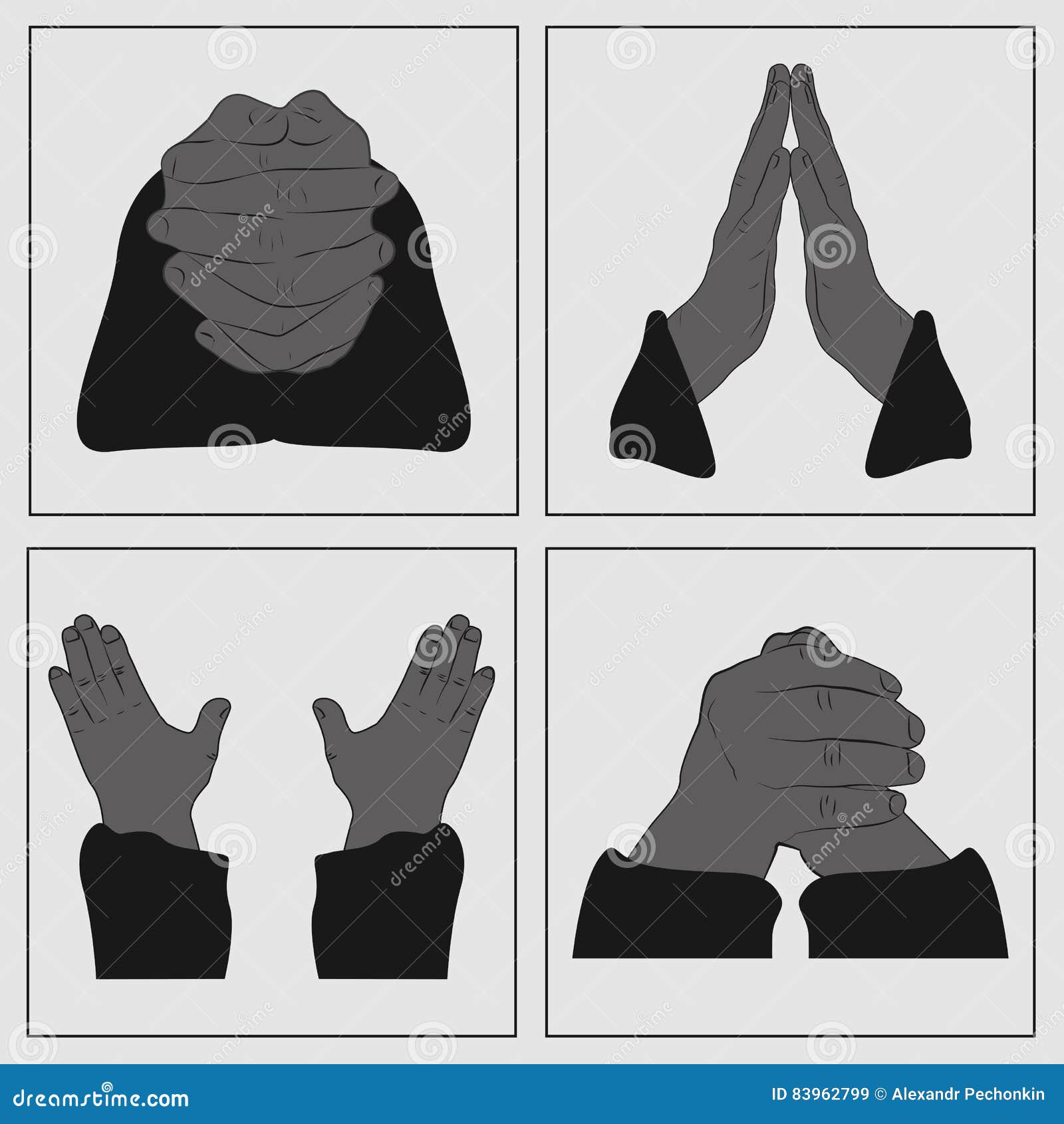 Hands in prayer stock vector. Illustration of faith, life - 83962799