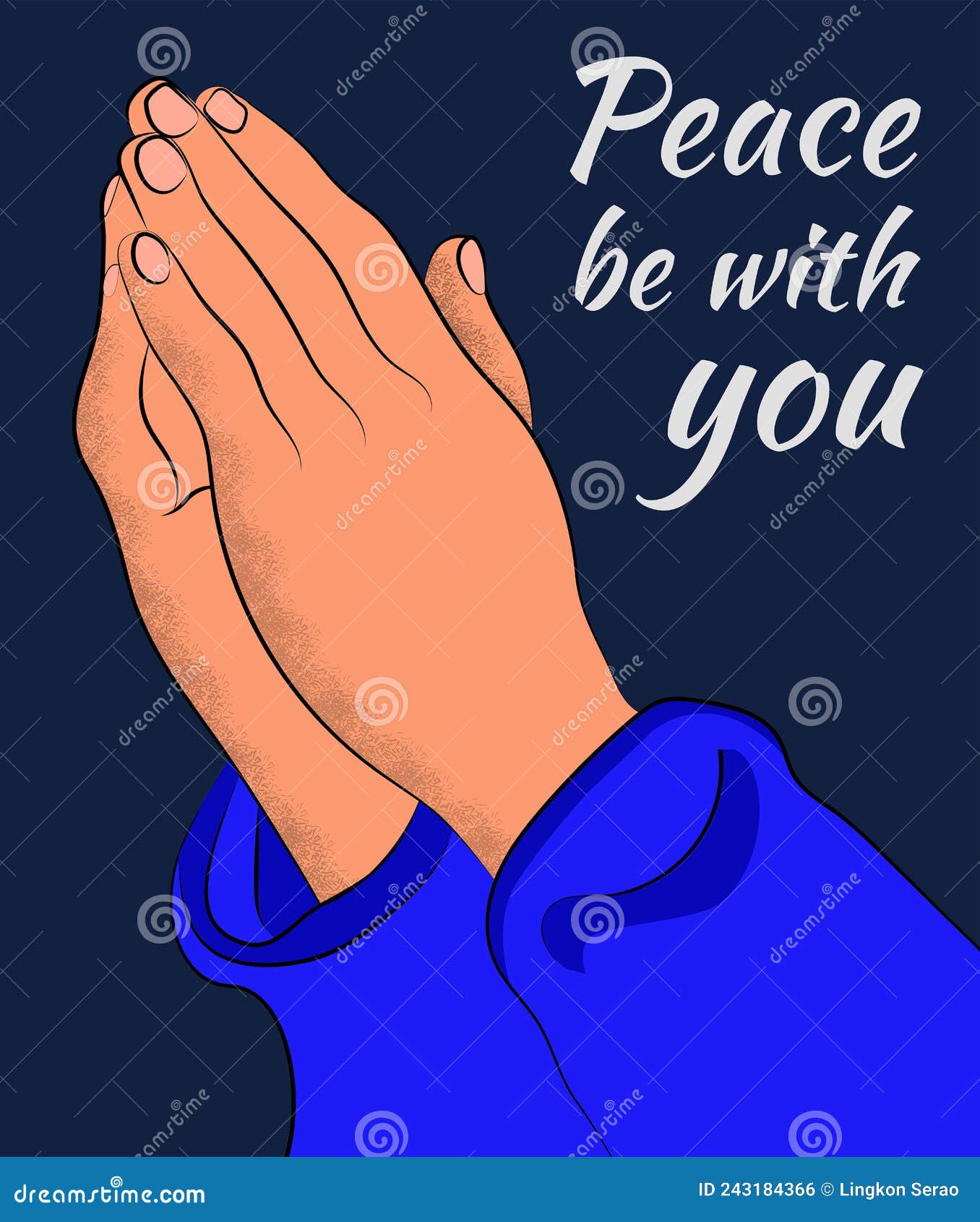 Peace Be with You. Vector Illustration of Hands Praying To God for ...