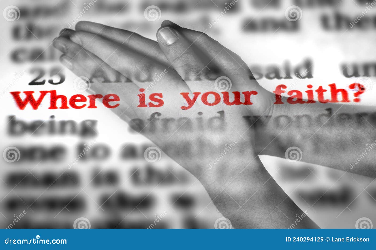 Hands Praying Over New Testament Scriptures from the Bible Where is ...