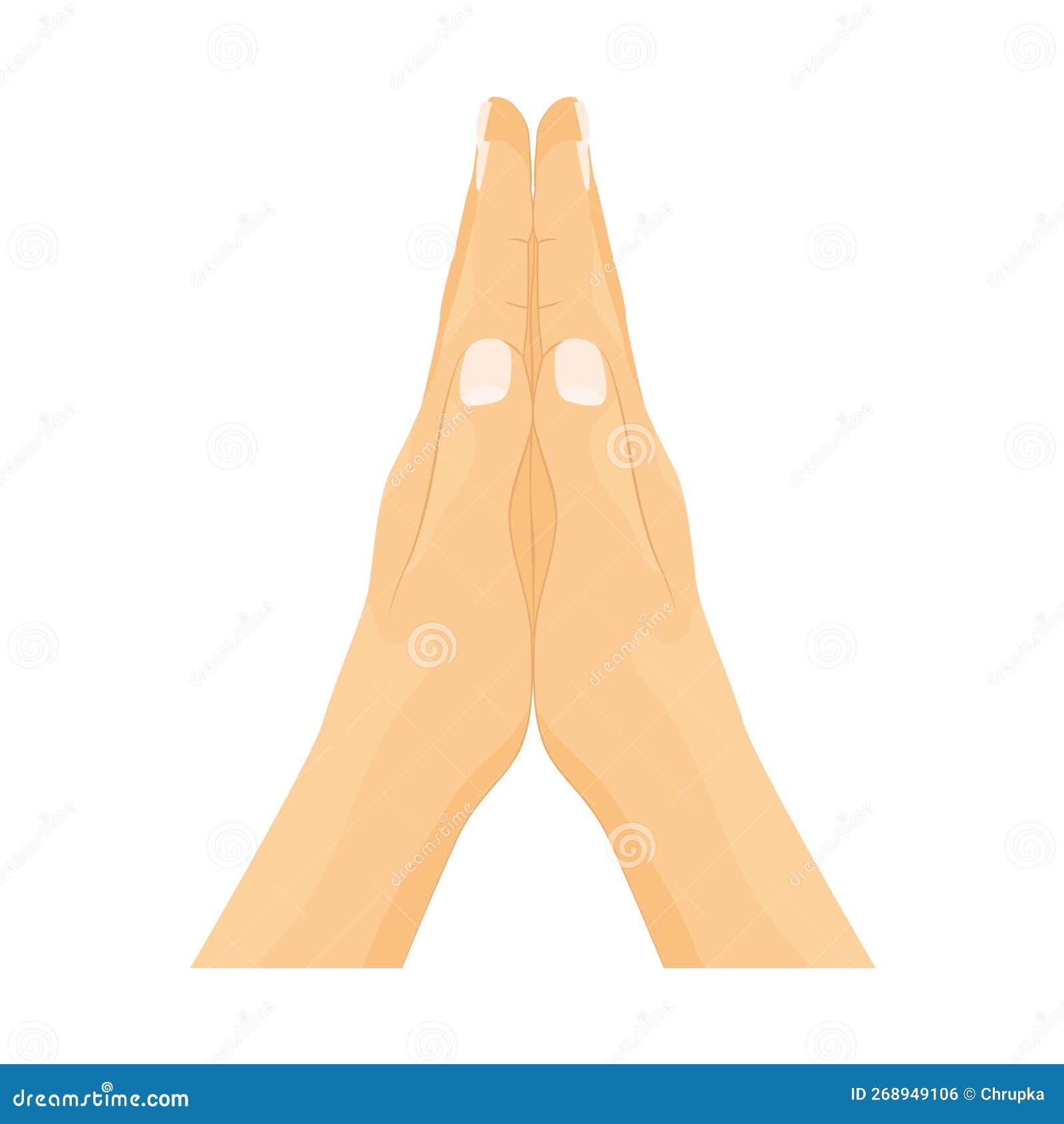 Hands in praying position stock vector. Illustration of believe - 268949106