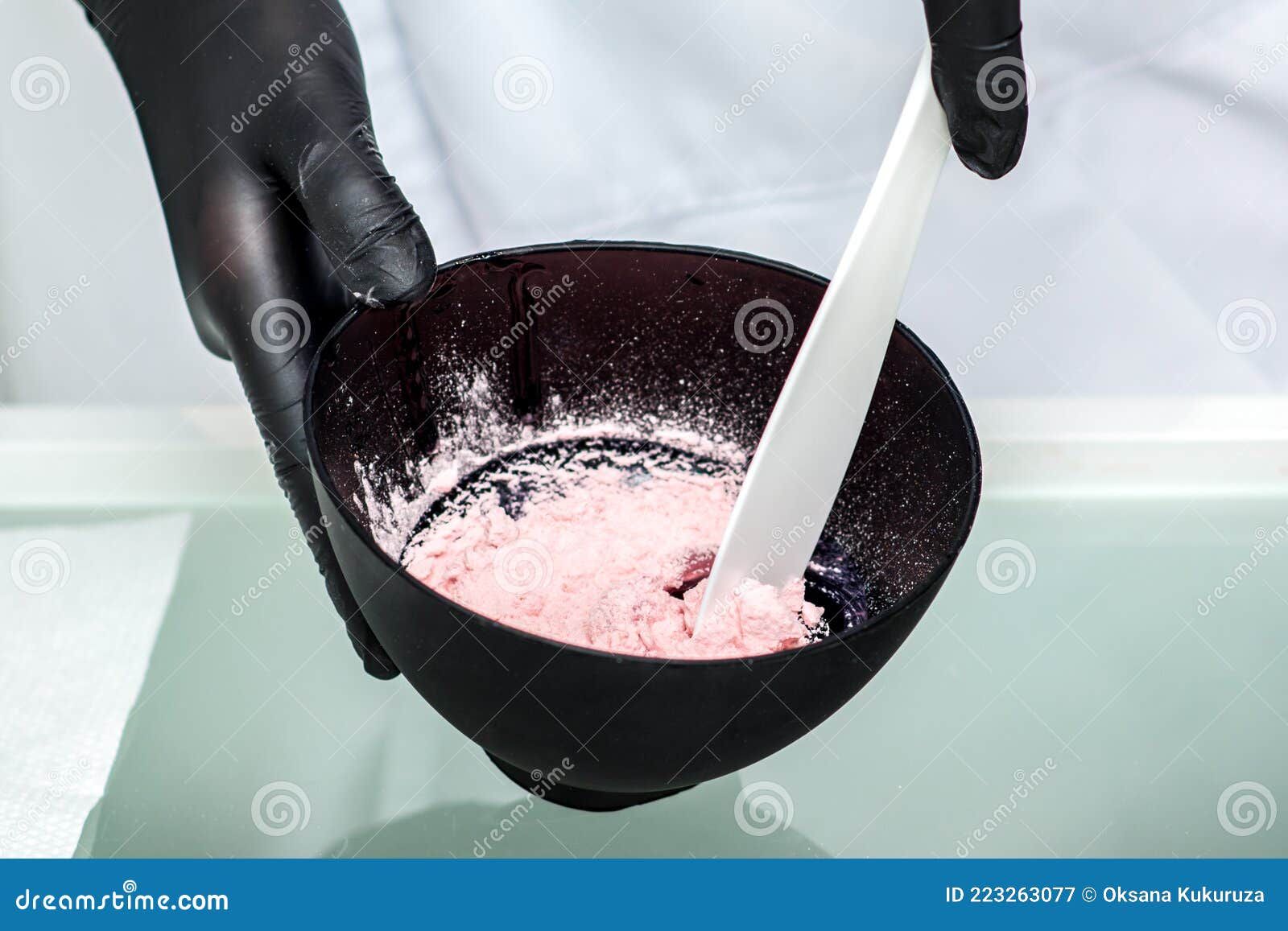 Process Preparing Alginate Mask. Stock Image - Image of doctor, closeup ...