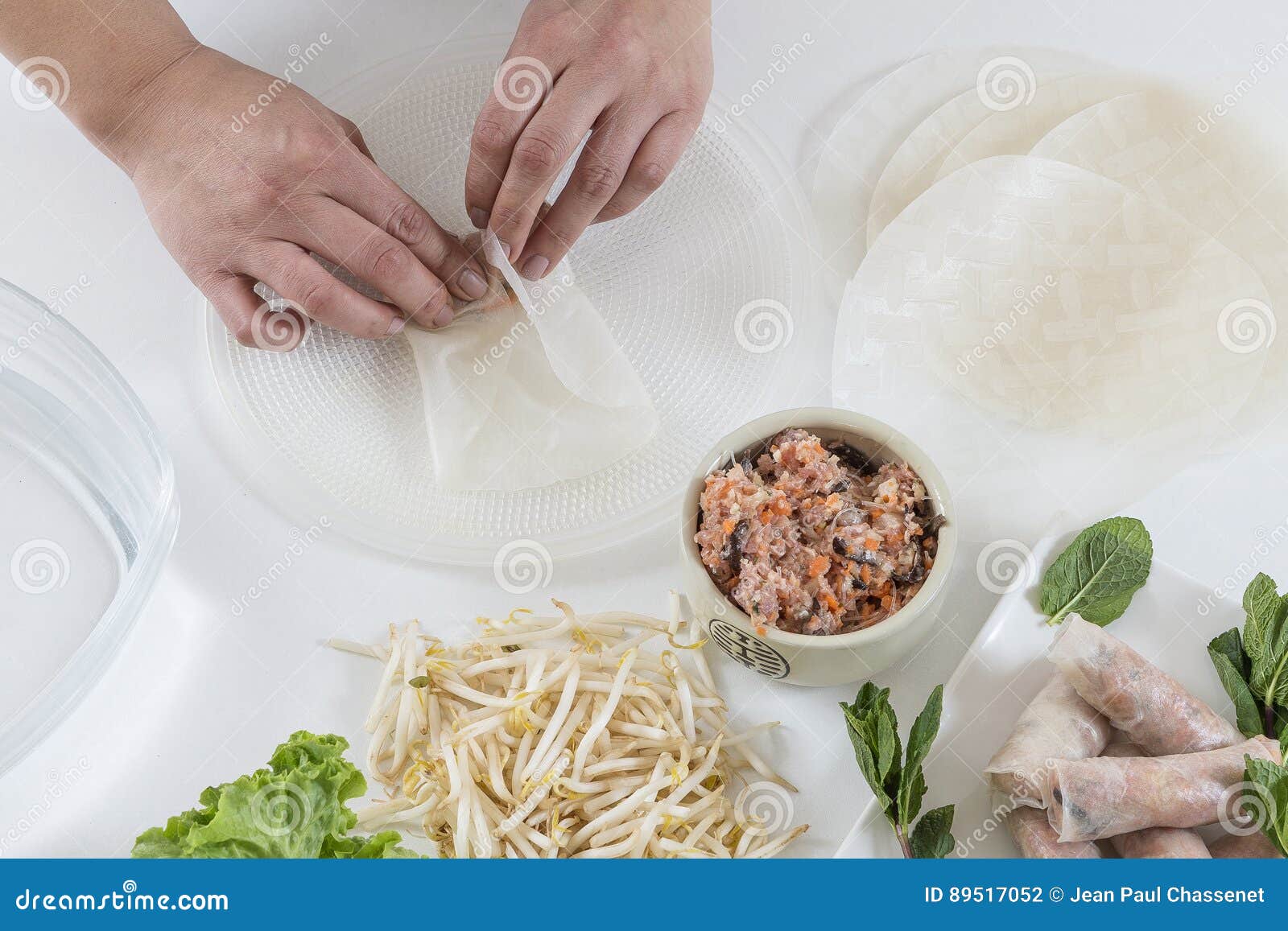 Hands Preparing Homemade Dim-sum Asian Dumplings Buns Stock Photo ...