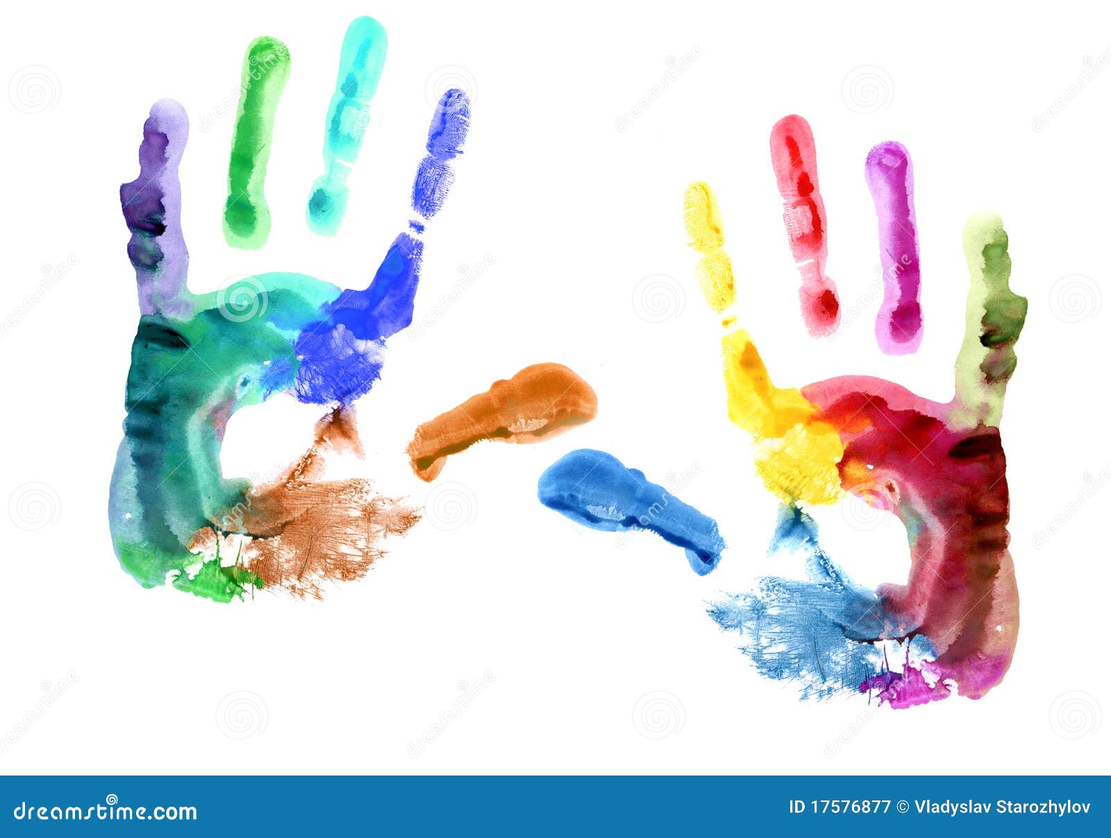 Hands print. stock illustration. Illustration of blue - 17576877
