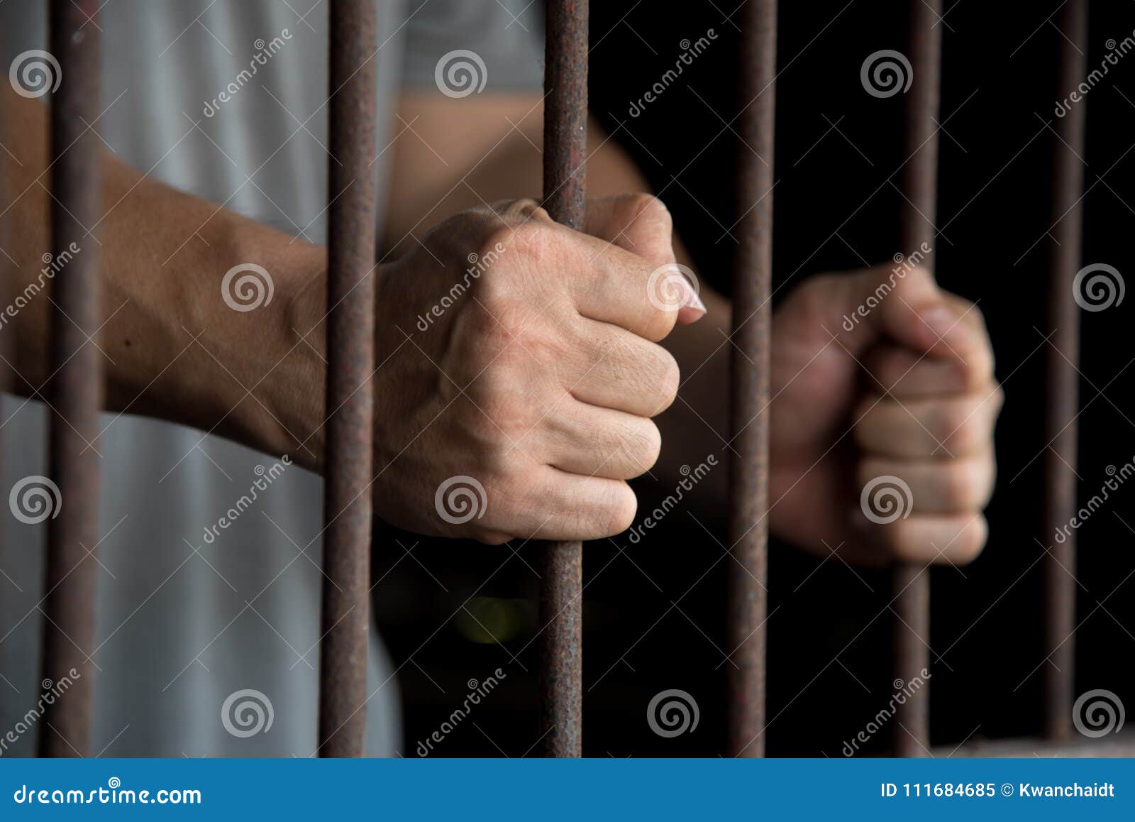 Hands of the Prisoner in Jail Stock Image - Image of security, cell ...