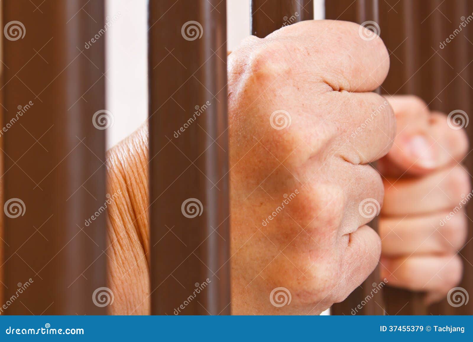 Hands of the Prisoner on a Steel Cage. Stock Image - Image of halloween ...