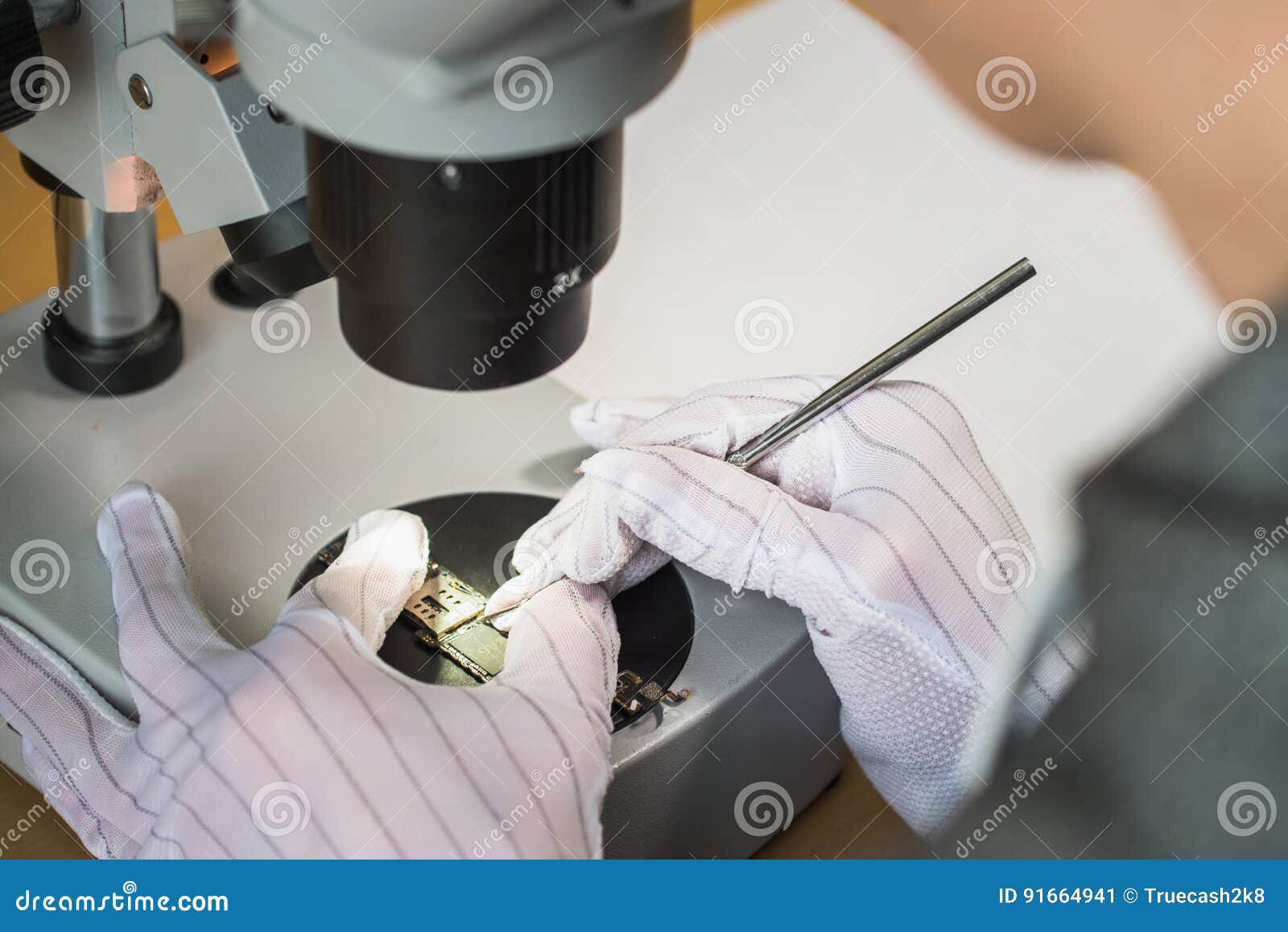 Hands of Professional Tech Repairing Small Computer Components on ...