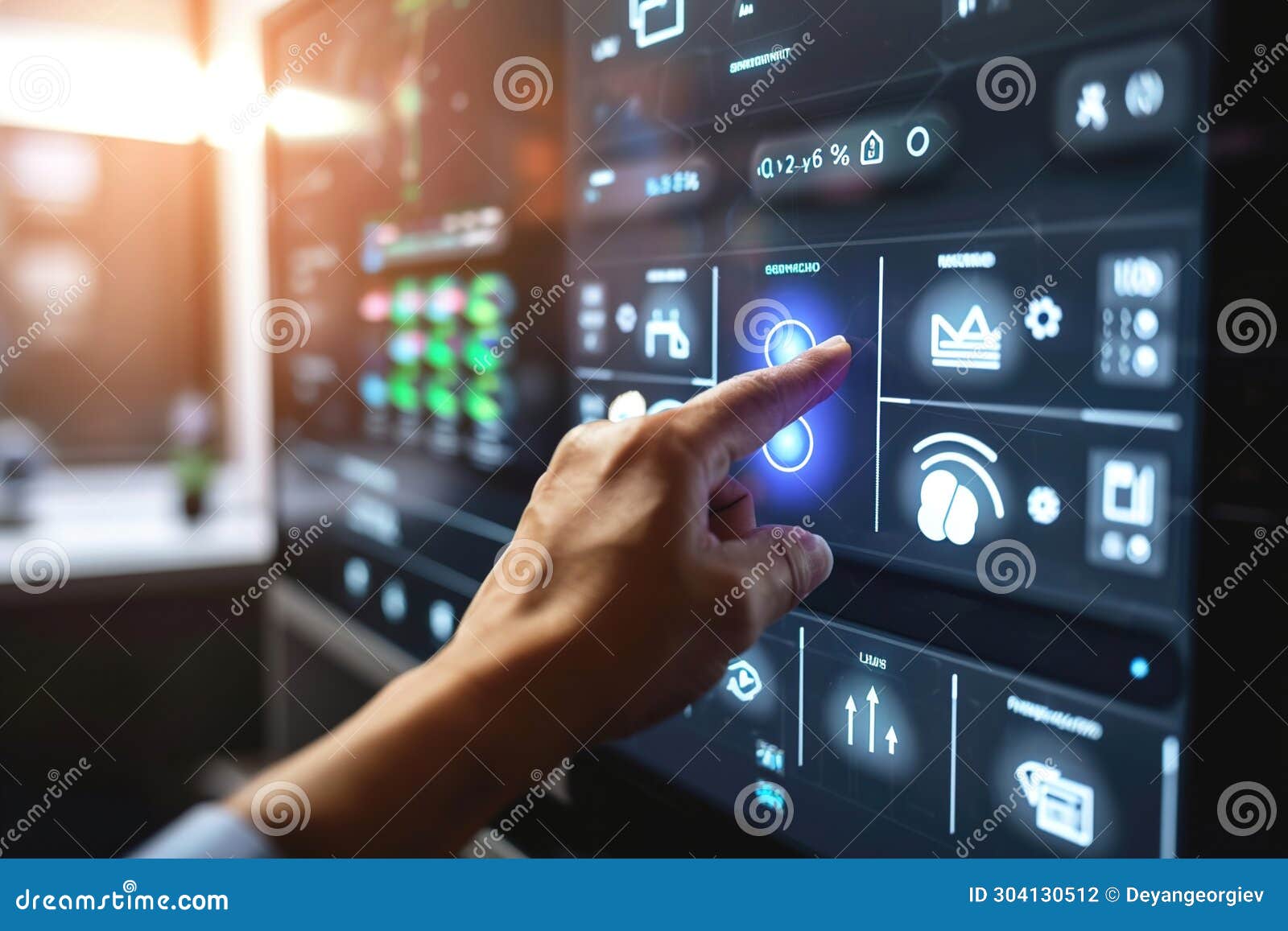 Hands Programming or Setting Up Smart Home Automation. Smart Control ...