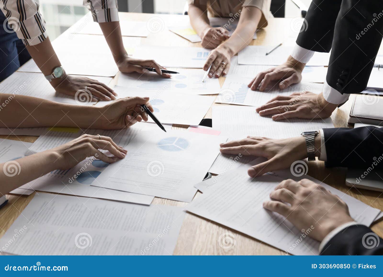 Hands of Project Managers Discussing Project Management Strategy Stock ...