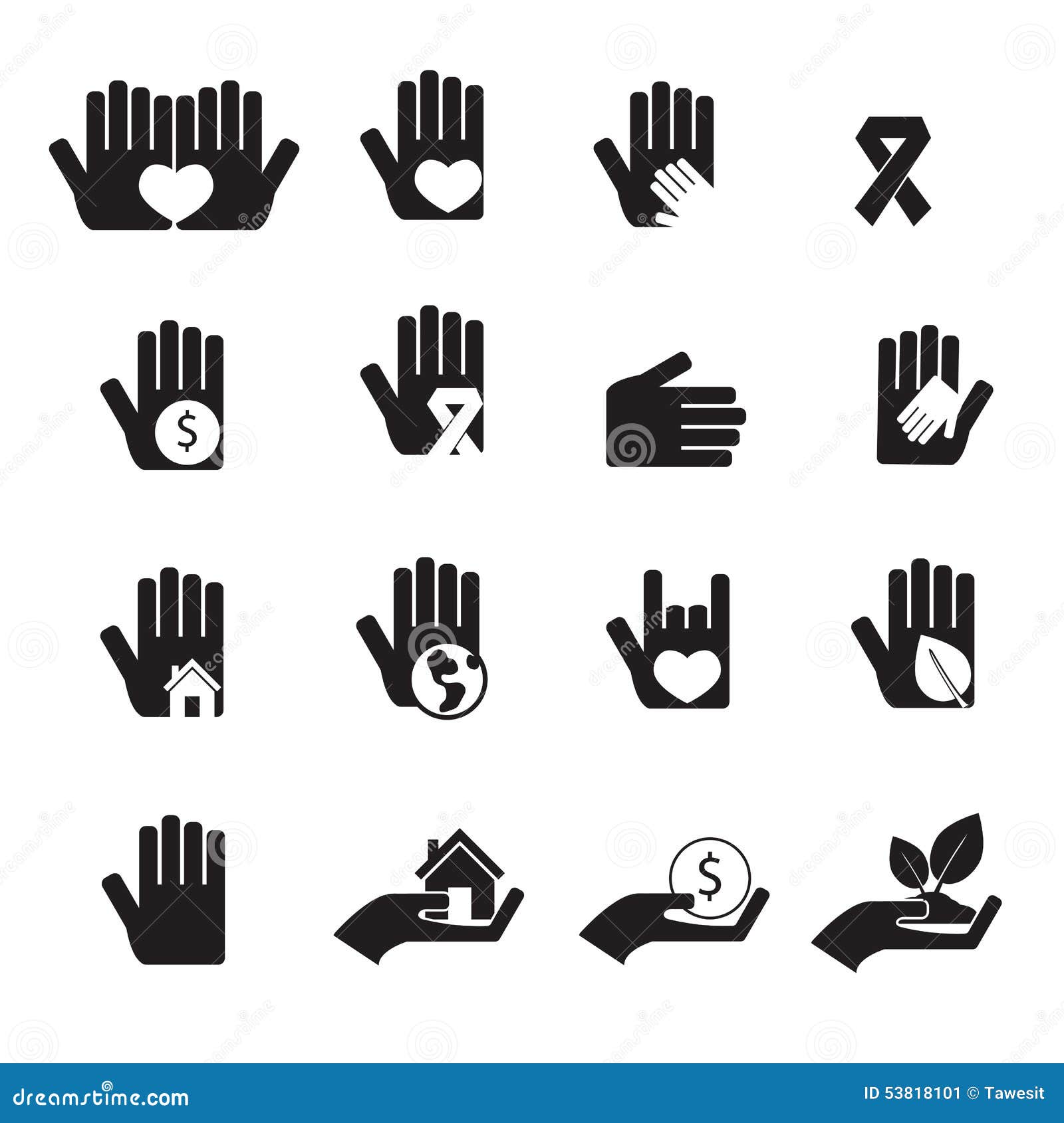 Hands protect and care stock vector. Illustration of plant - 53818101