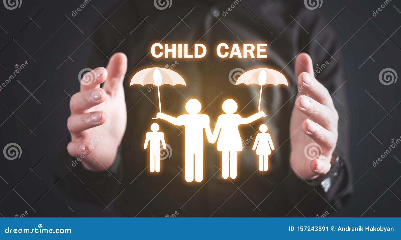 Hands Protect Family. Child Care Stock Image - Image of unity, daughter ...