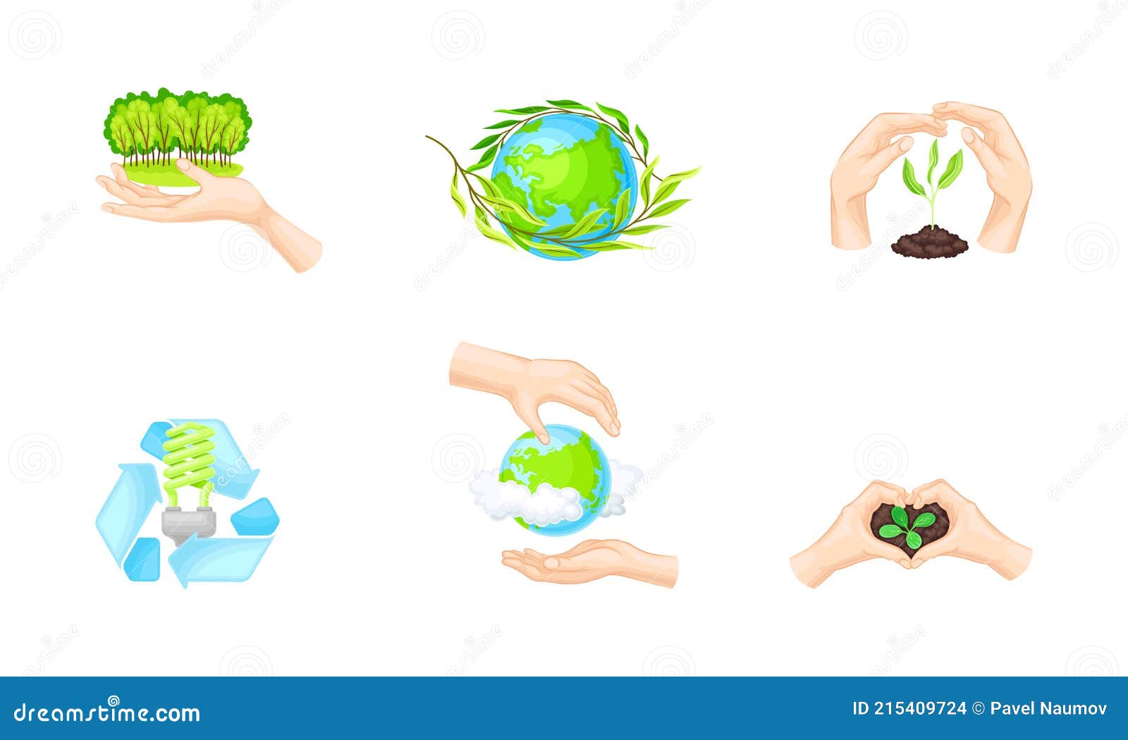 Hands Protecting Earth and Eco System Covering Green Sapling and Globe ...