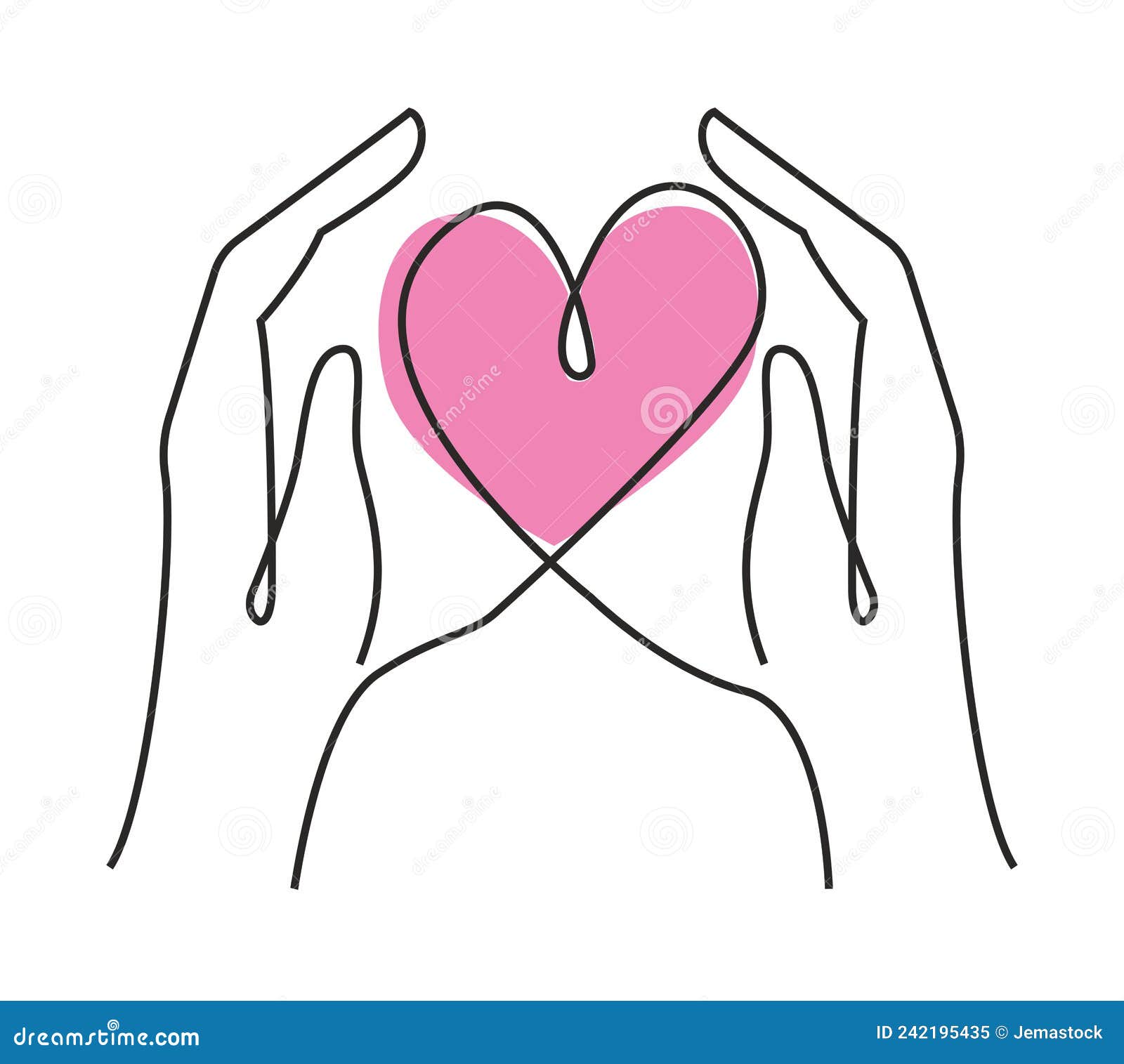 Hands protecting heart stock vector. Illustration of protecting - 242195435
