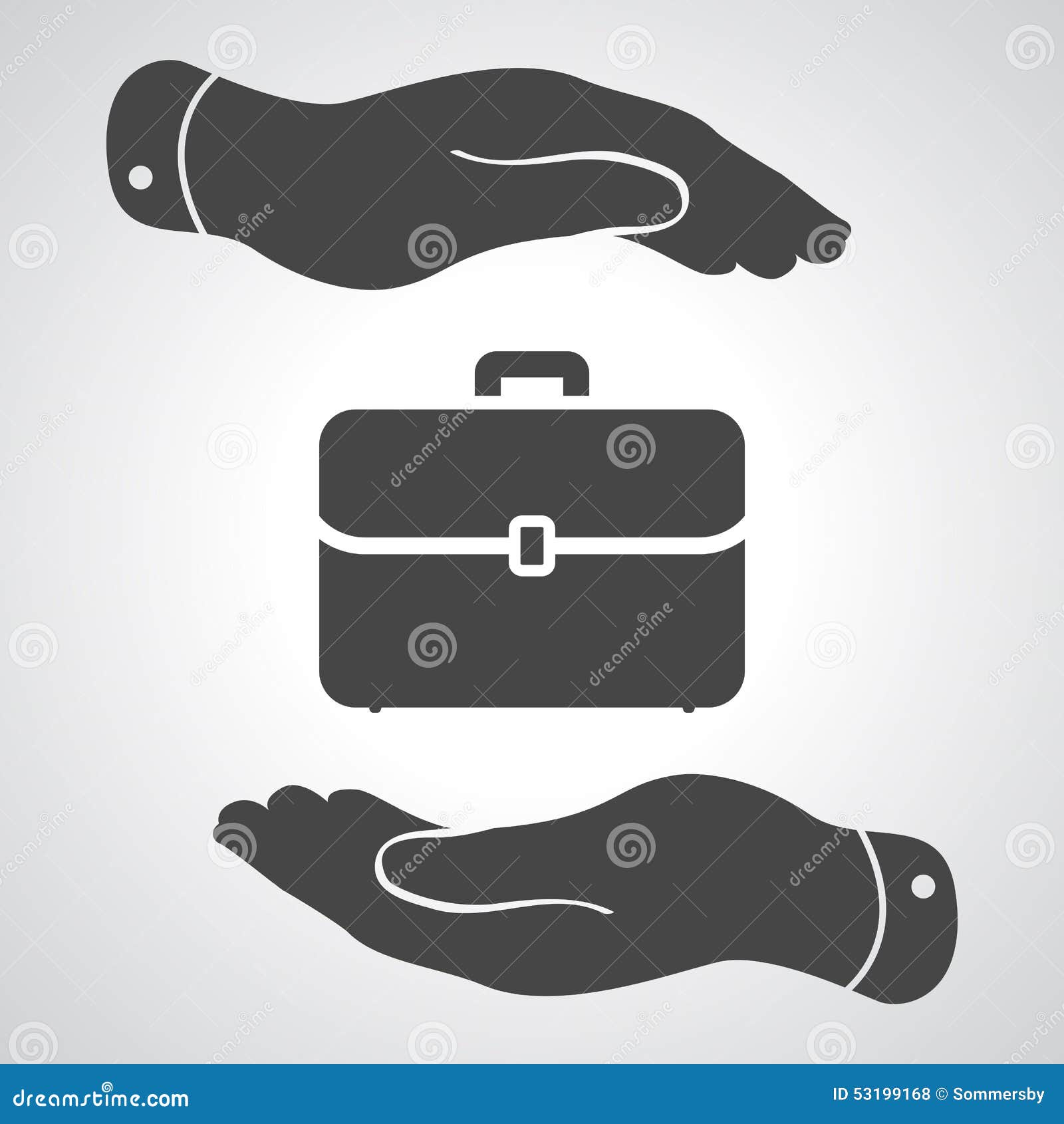 Hands Protecting Portfolio Case Icon Stock Vector - Illustration of ...