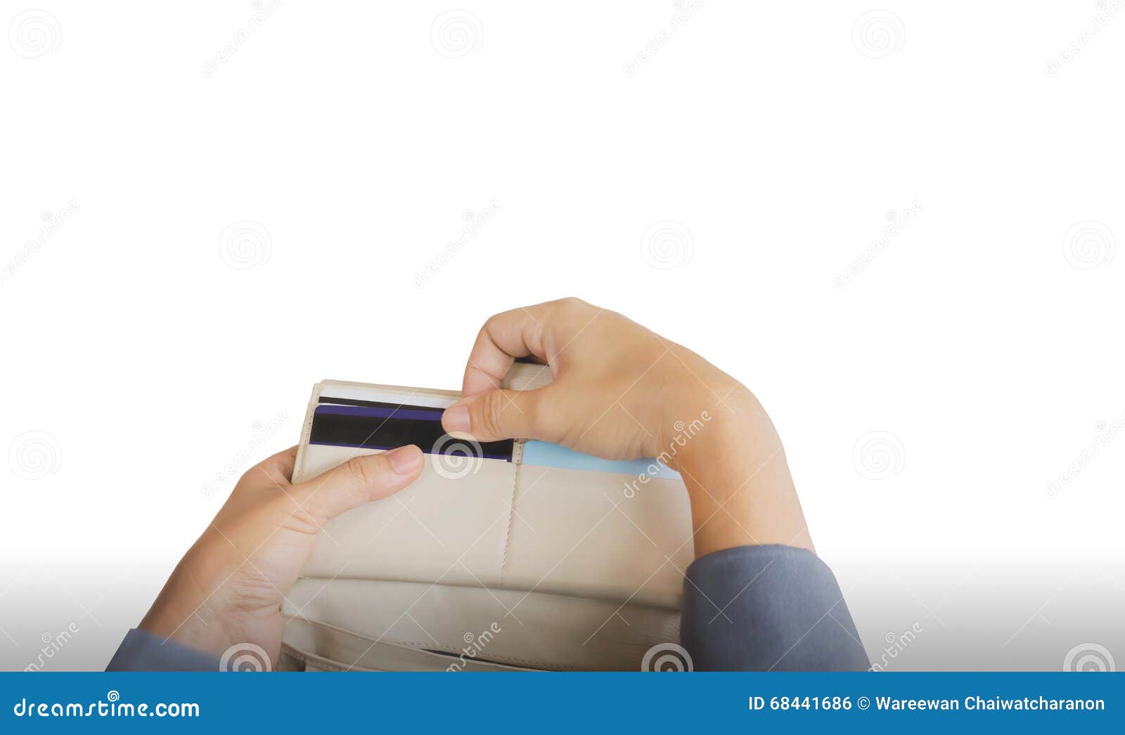Hands Pull Credit Card Out of Wallet Stock Photo - Image of pull ...