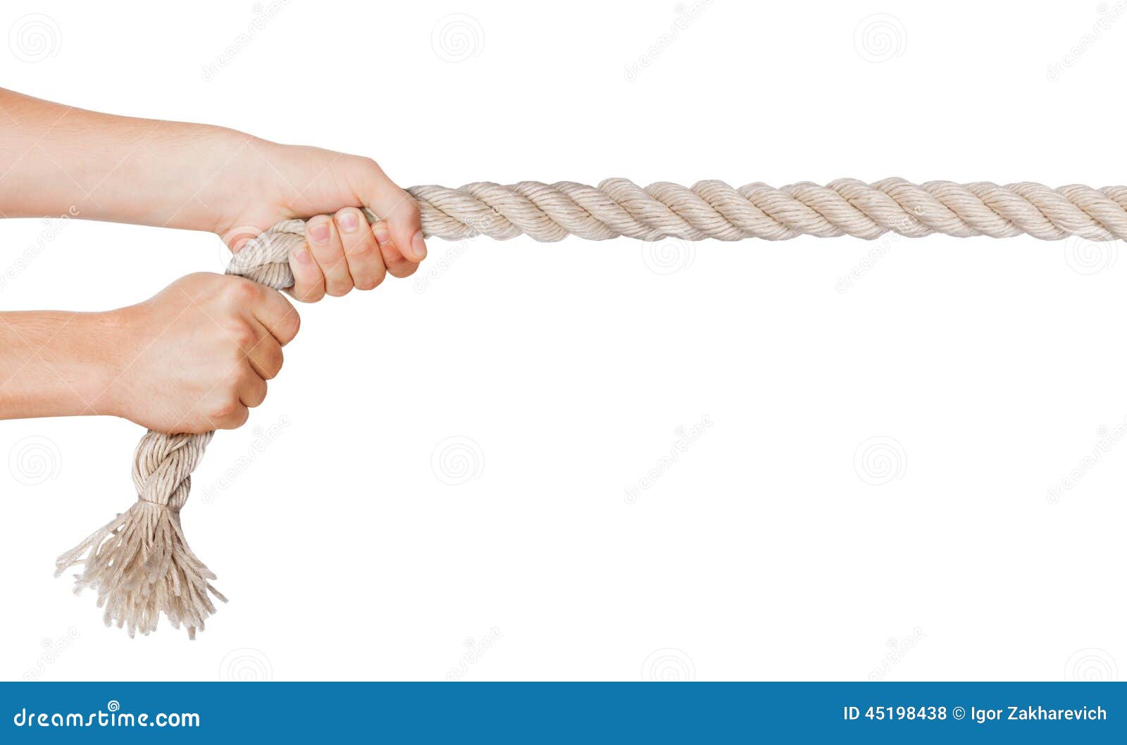 Hands pull a rope. stock photo. Image of clambering, concepts - 45198438