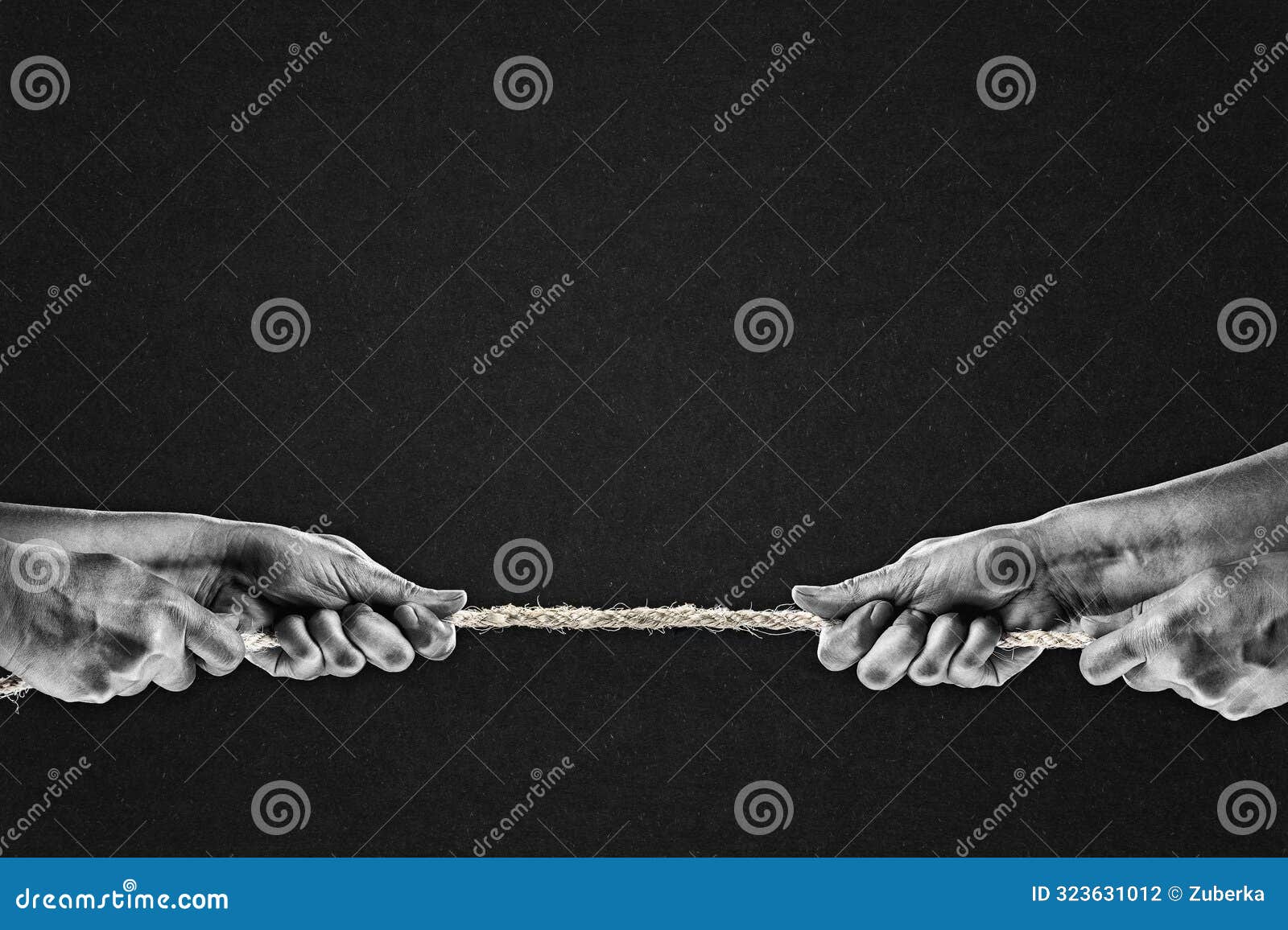 Hands Pulling Rope To Opposite Sides Stock Photo - Image of holding ...