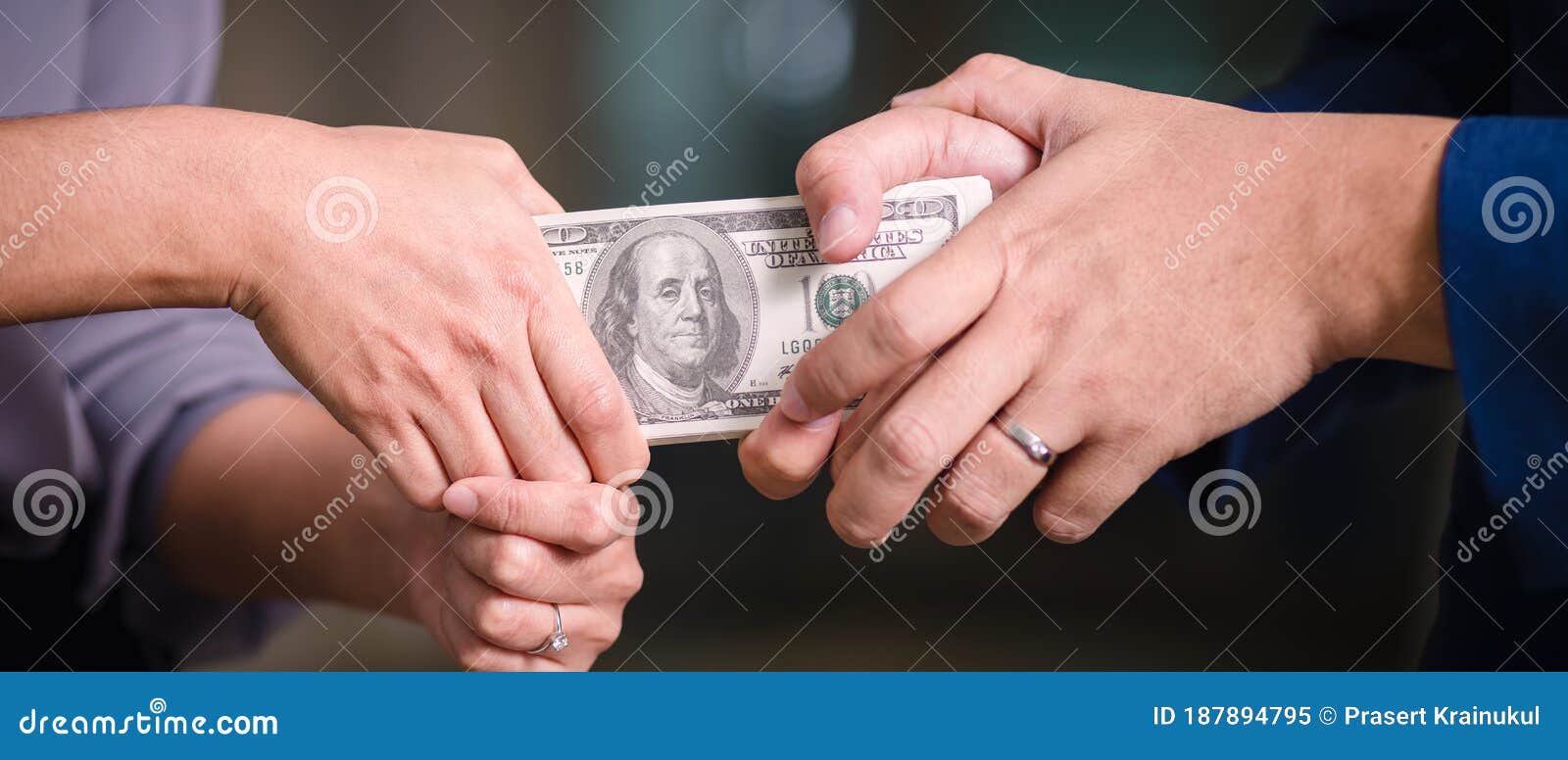 Hands Pulling at Stack of Bank Notes Stock Image - Image of challenge ...