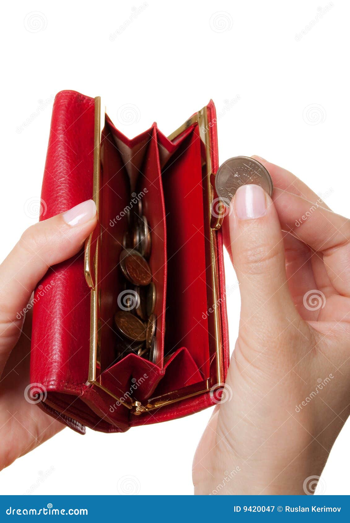 Hands and a purse stock image. Image of deal, coin, finger - 9420047