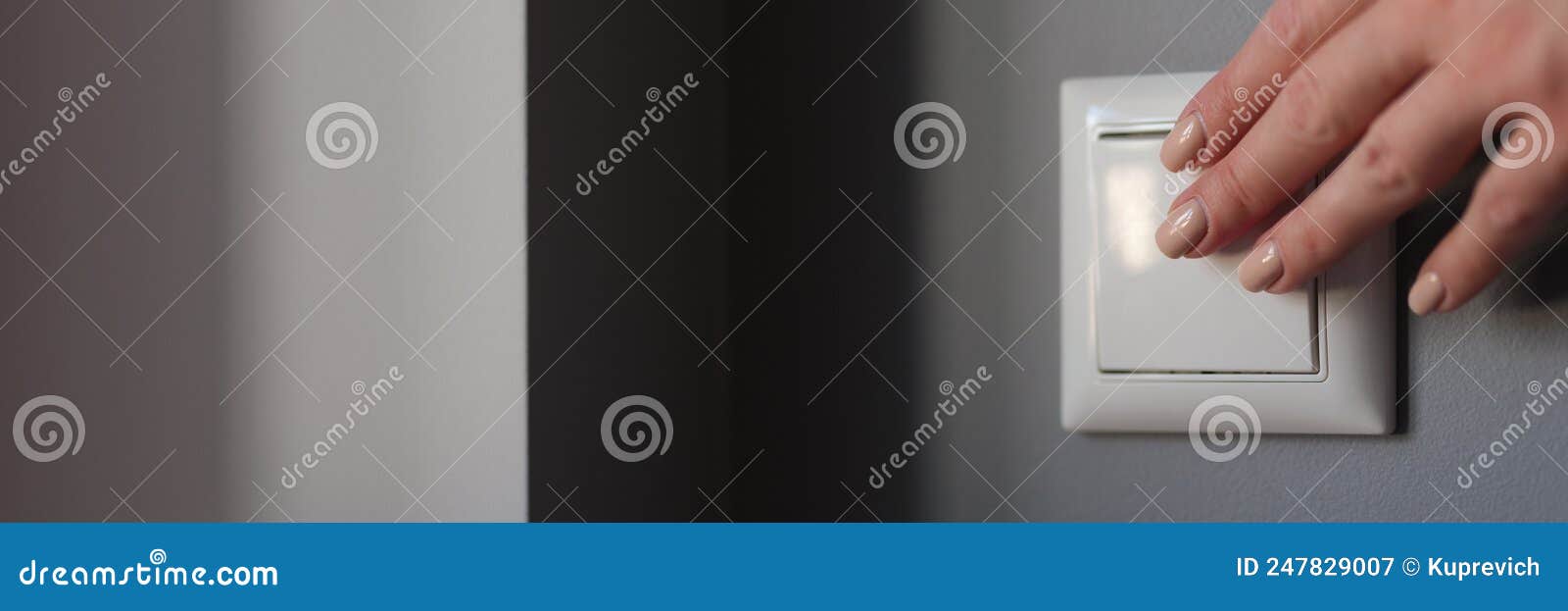 Hands Push the Switch on the Wall, Close-up Stock Image - Image of mode ...