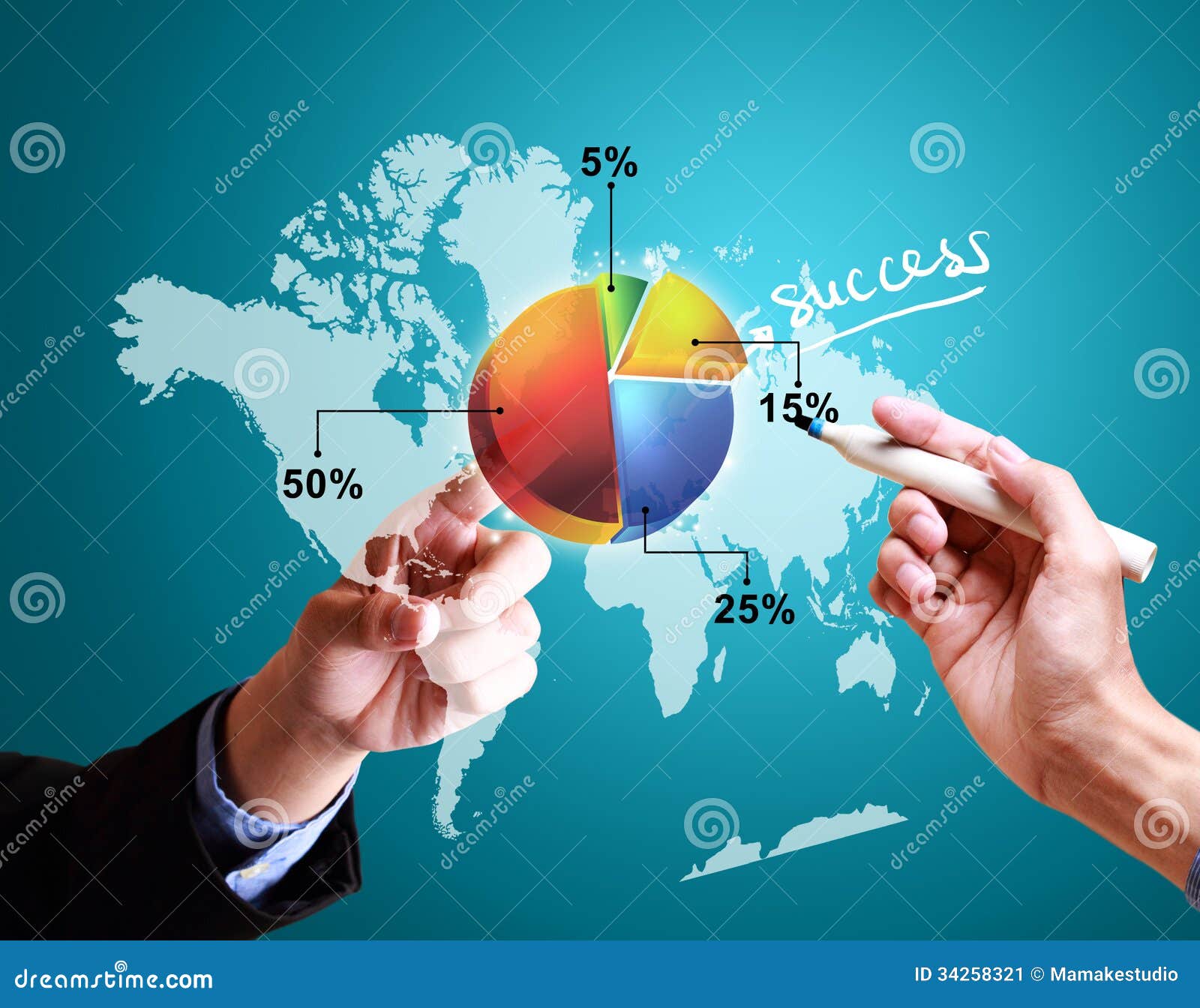Hands Pushing Strategy Pie Chart Diagram Photos - Free & Royalty-Free ...