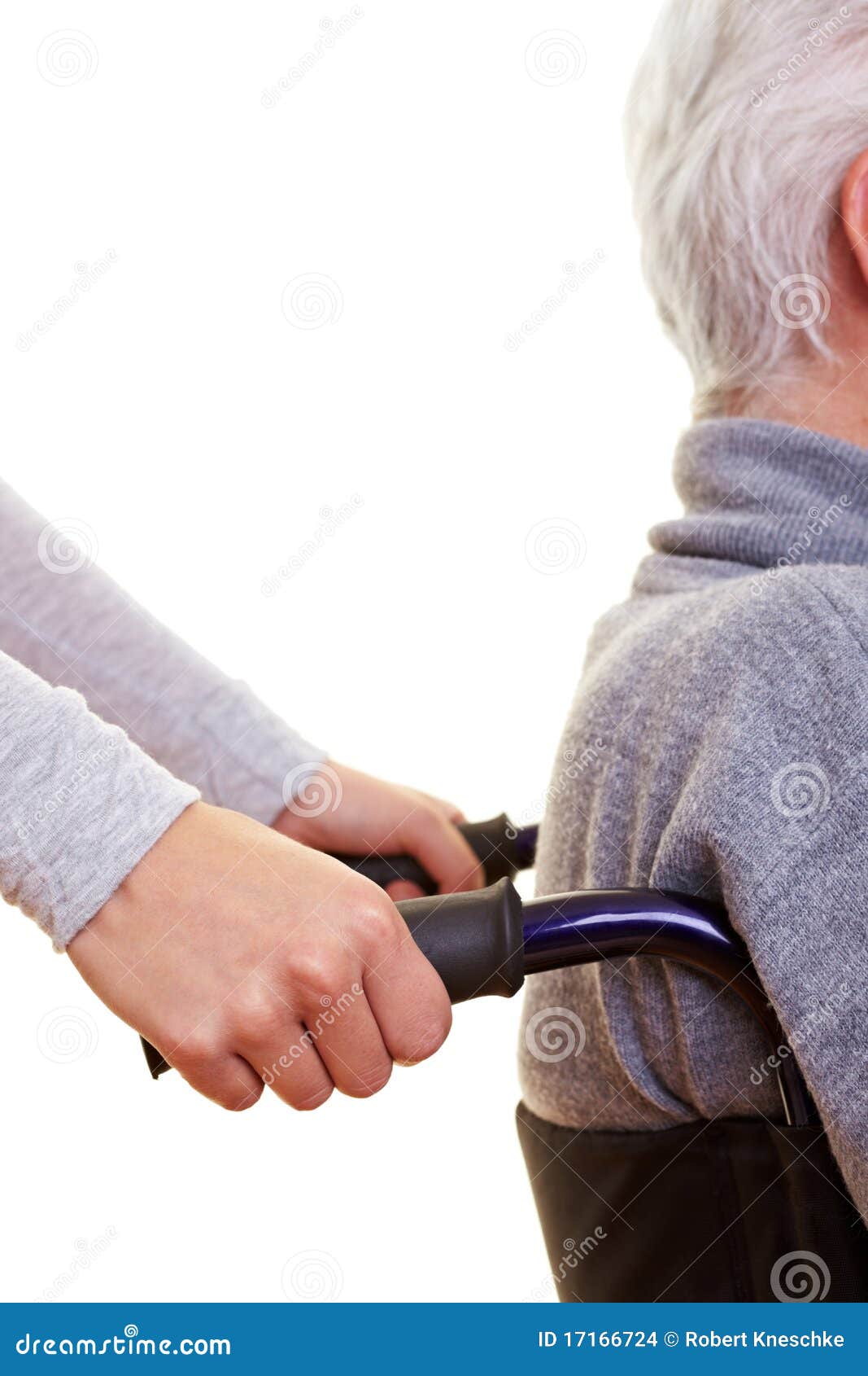 Hands pushing wheelchair stock photo. Image of pensioner - 17166724