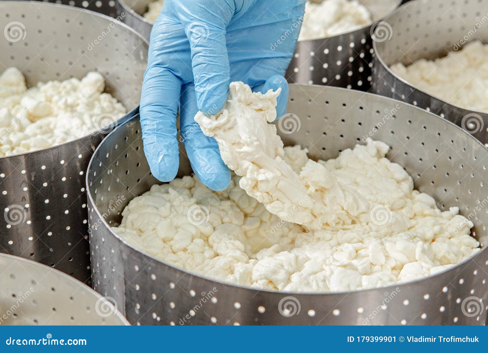 Hands Put the Cheese into Shape Stock Image - Image of drain ...