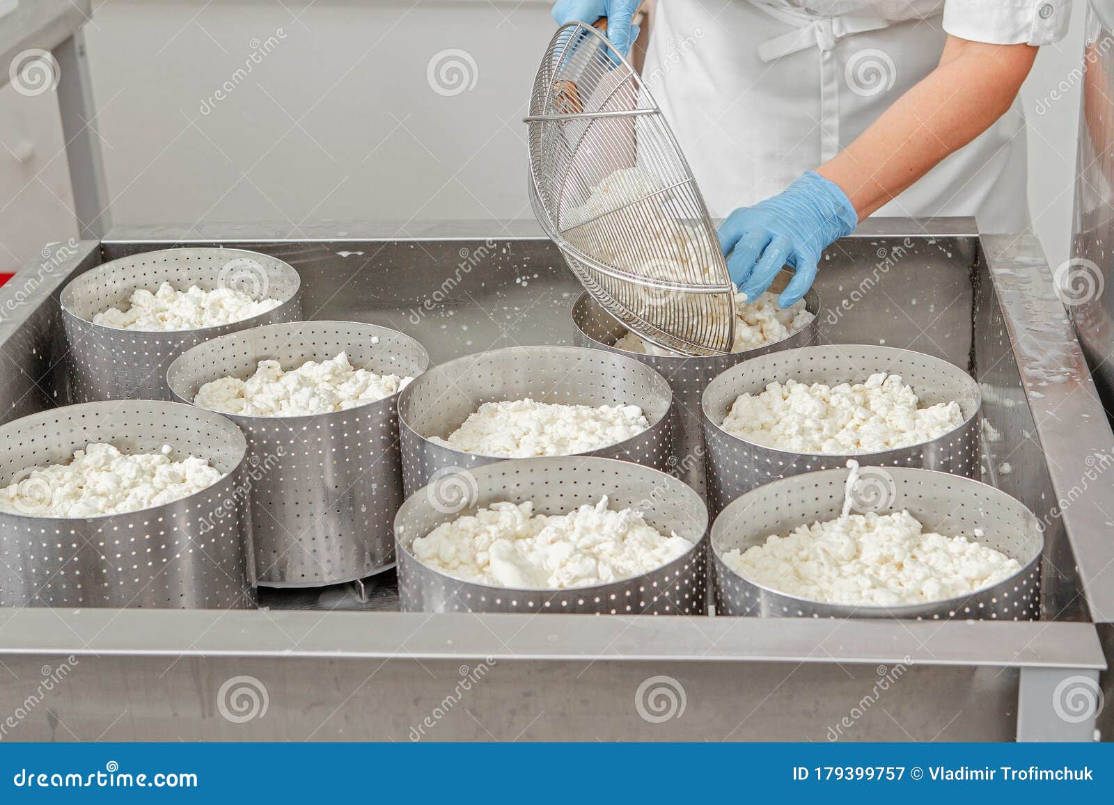 Hands Put the Cheese into Shape Stock Image - Image of cheesecloth ...