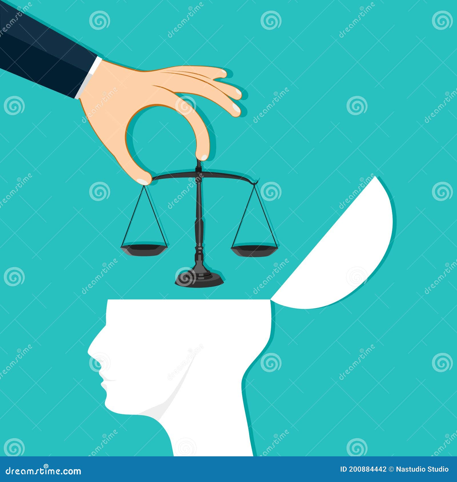 Hands Put the Scales on the Human Head. Build an Awareness of Justice ...