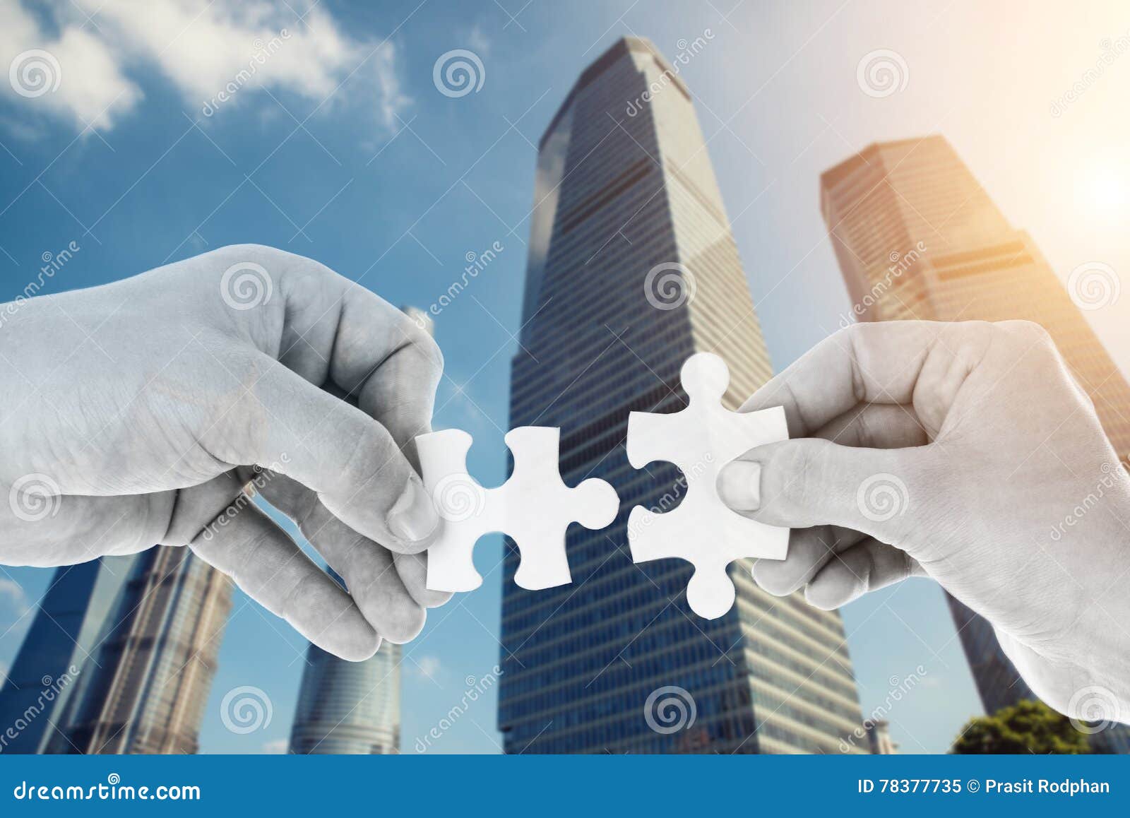 Hands Putting Partnership Puzzle Pieces Together Stock Image - Image of ...
