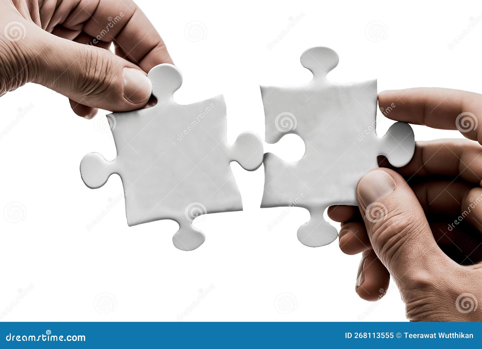 Hands Putting Puzzle Pieces Together Stock Illustration - Illustration ...