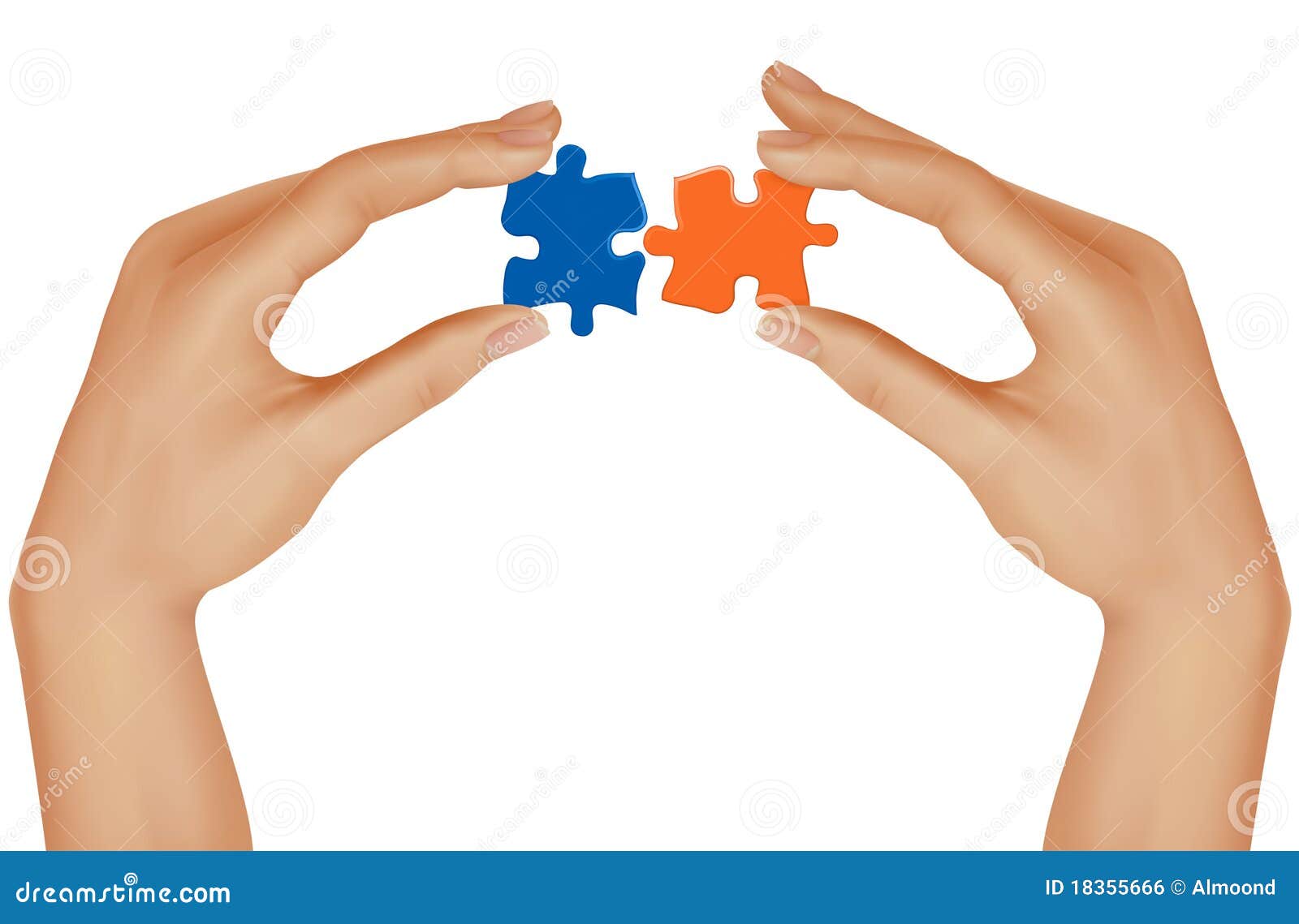 Hands and Puzzle. Business Concept Stock Vector - Illustration of ...