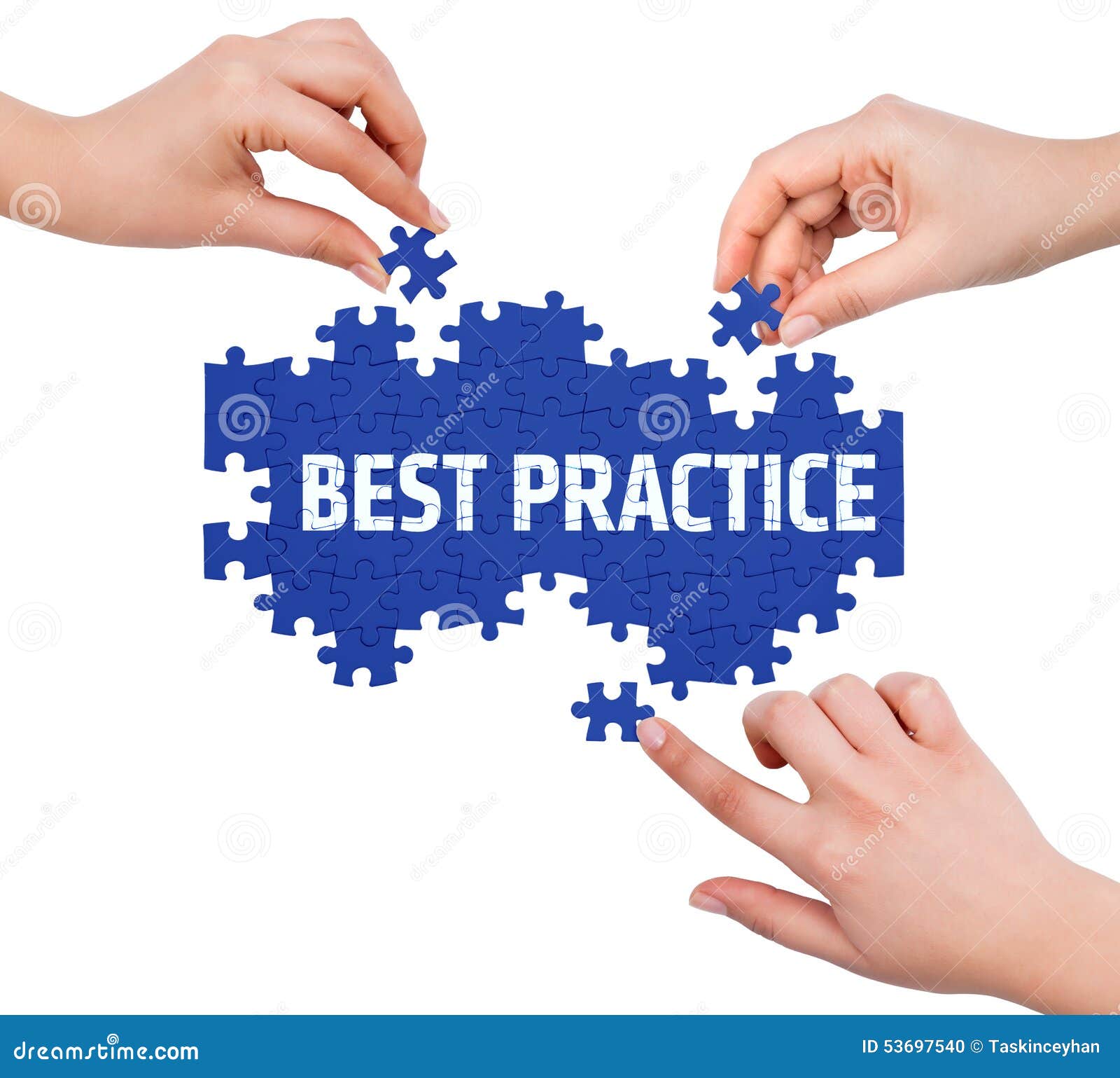 Hands with Puzzle Making BEST PRACTICE Word Stock Photo - Image of ...