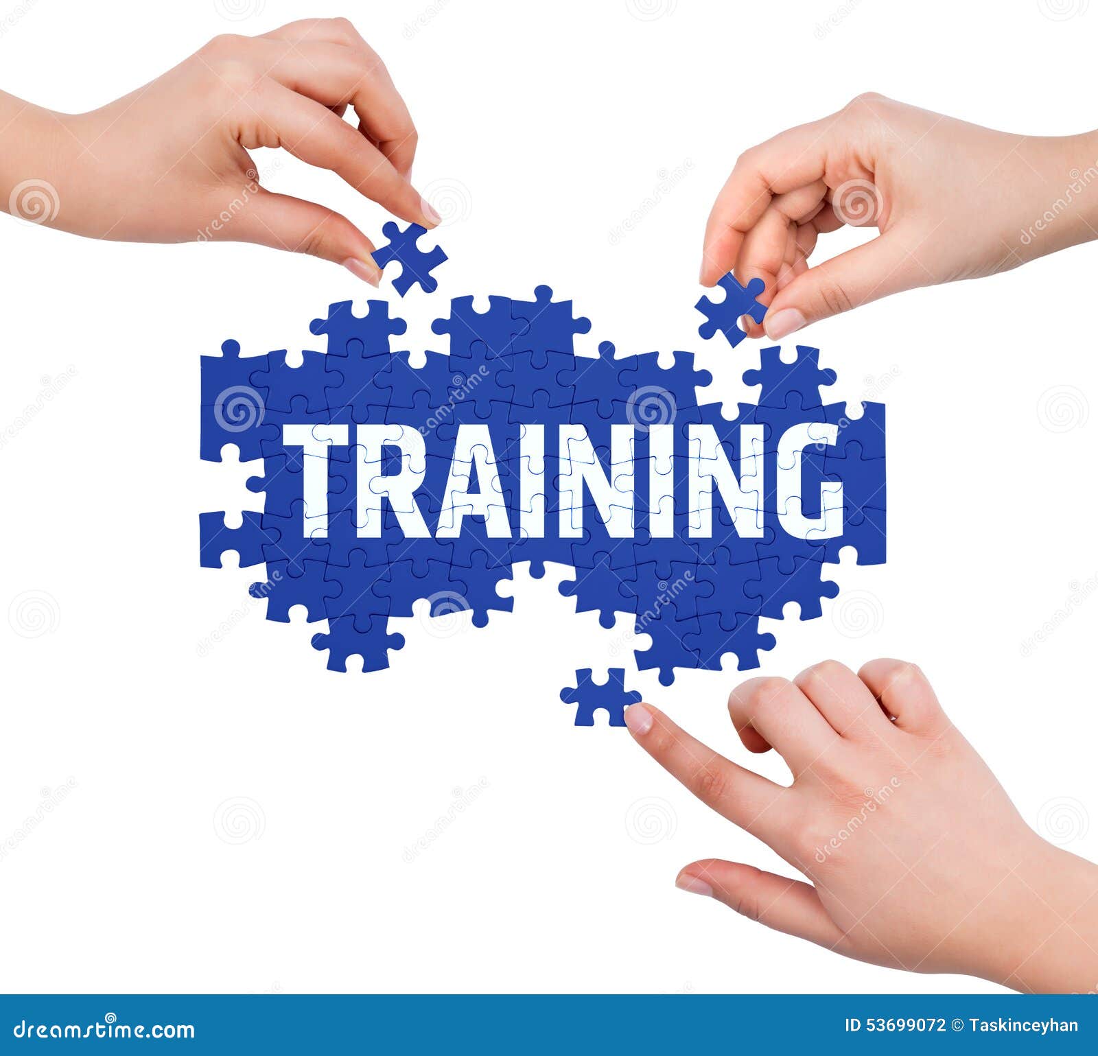 Hands with Puzzle Making TRAINING Word Stock Photo - Image of games ...