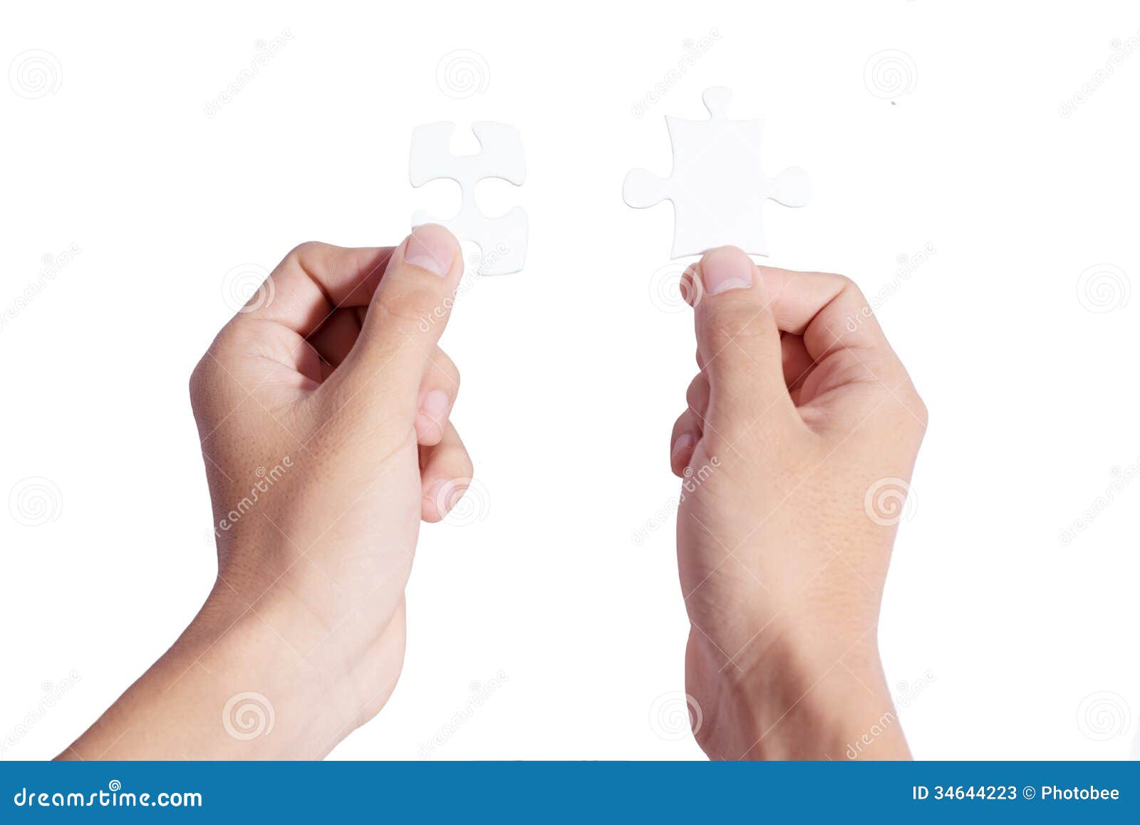 Hands and puzzle stock image. Image of agreement, connection - 34644223