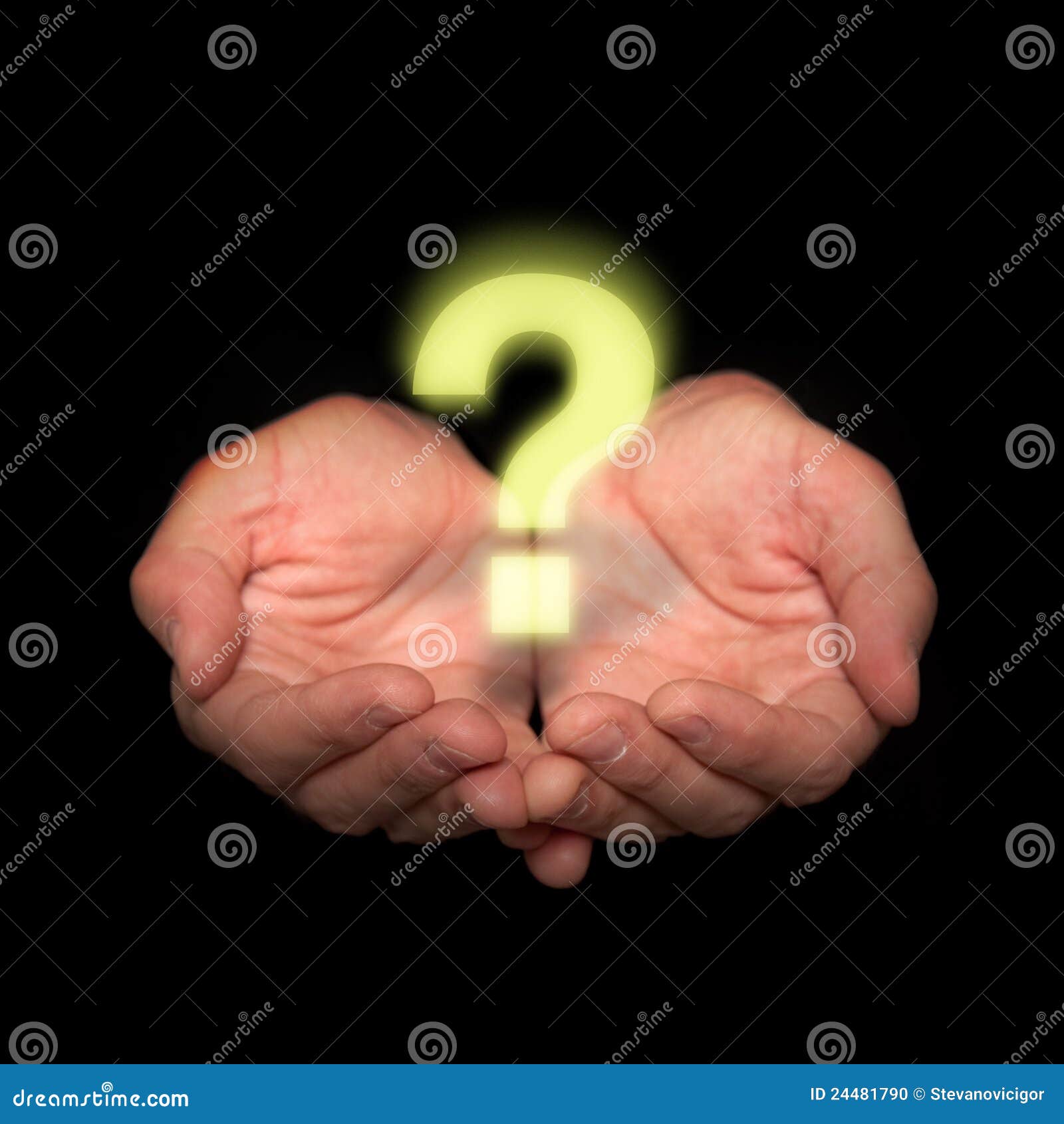 Hands With Question Mark Stock Photography | CartoonDealer.com #24481790