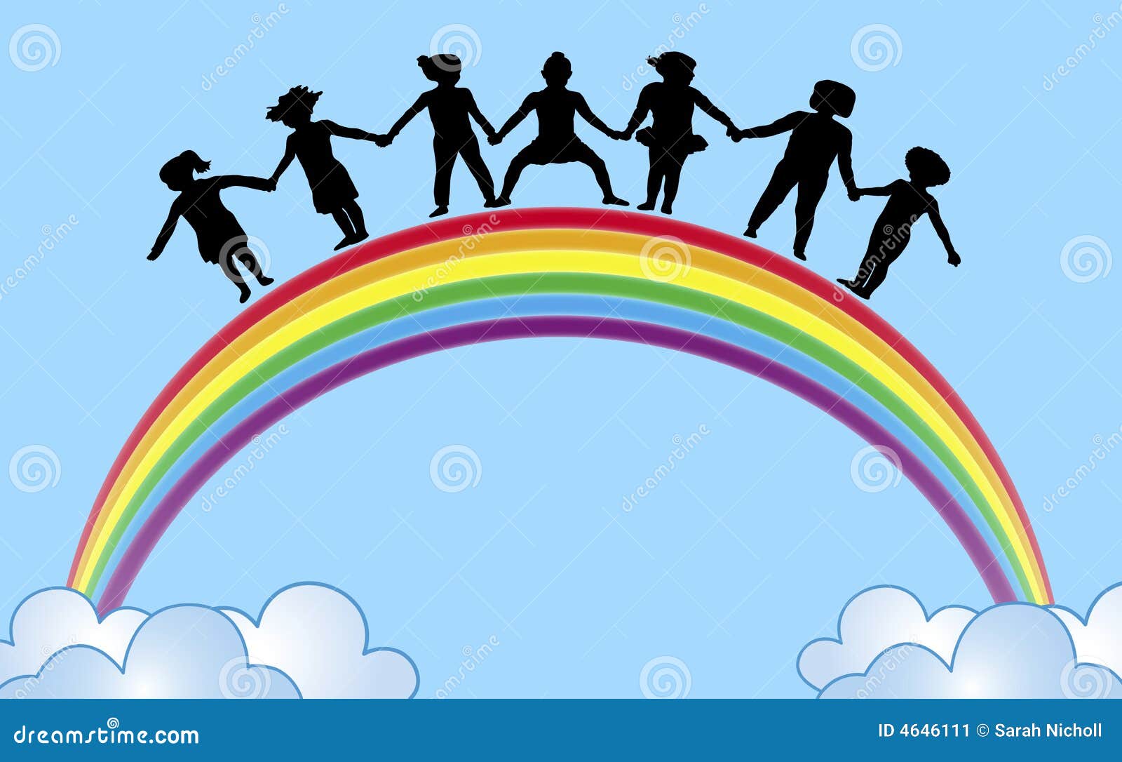 Hands on Rainbow 1 stock vector. Illustration of happy - 4646111