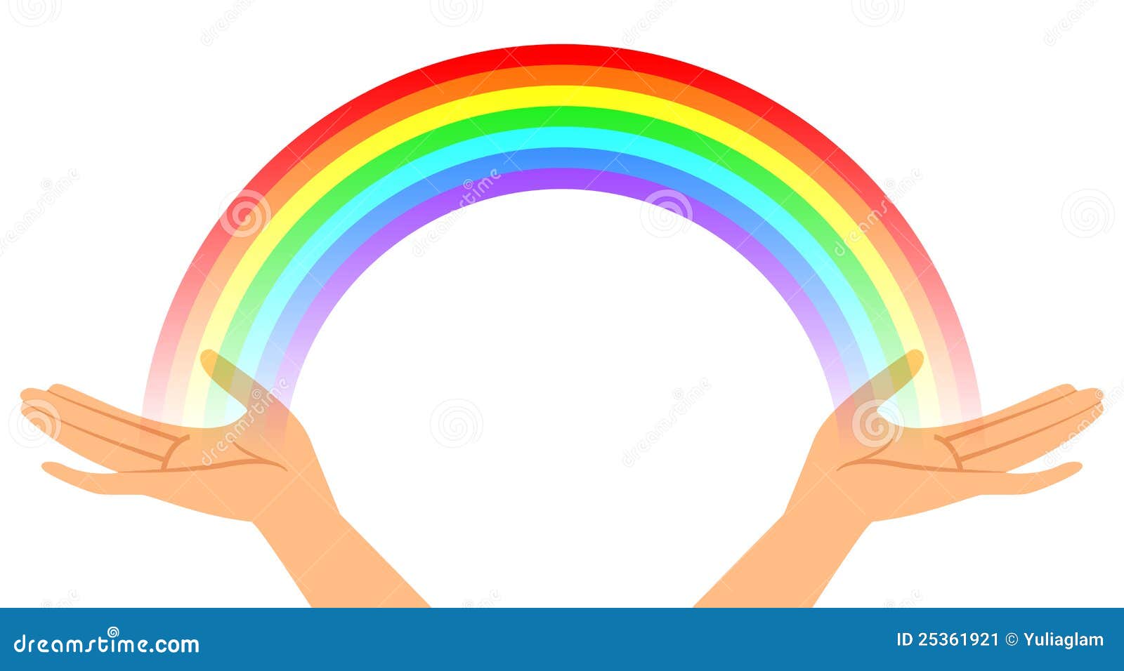 Hands with rainbow stock vector. Illustration of multicolor - 25361921
