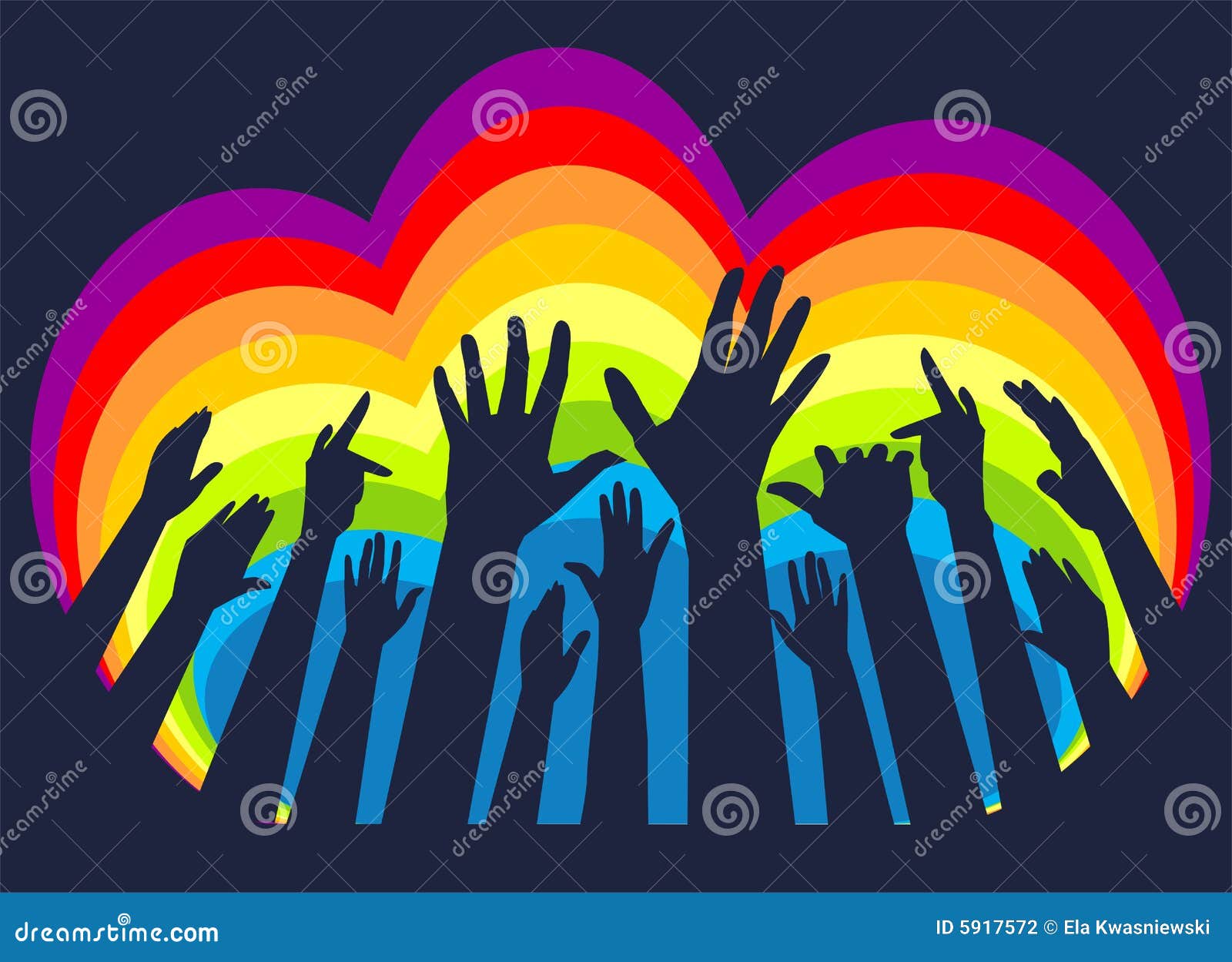 Hands with rainbow stock vector. Illustration of music - 5917572