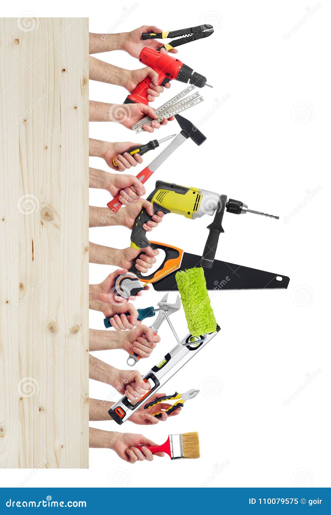Hands with Tools with Copy Space Stock Image - Image of industry ...