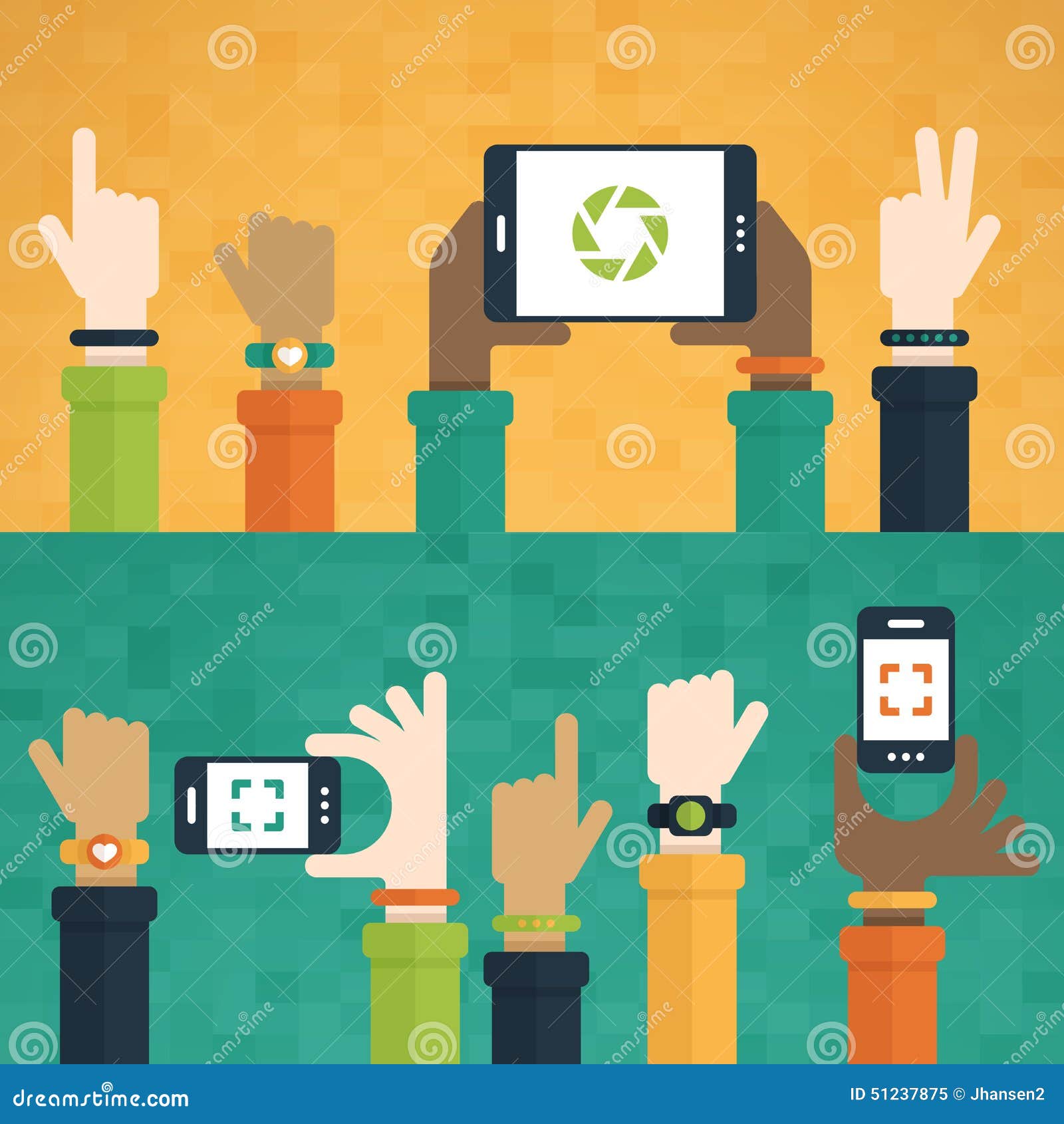 Millennials, Gen Z Hands Flat Line Vector Spot Illustration Set ...