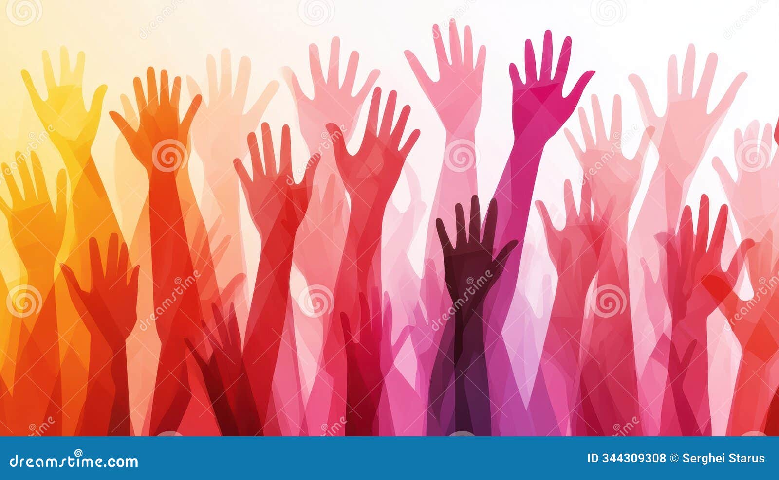 Hands Raised in Unity, Symbolizing Diversity and Collaboration, AI ...