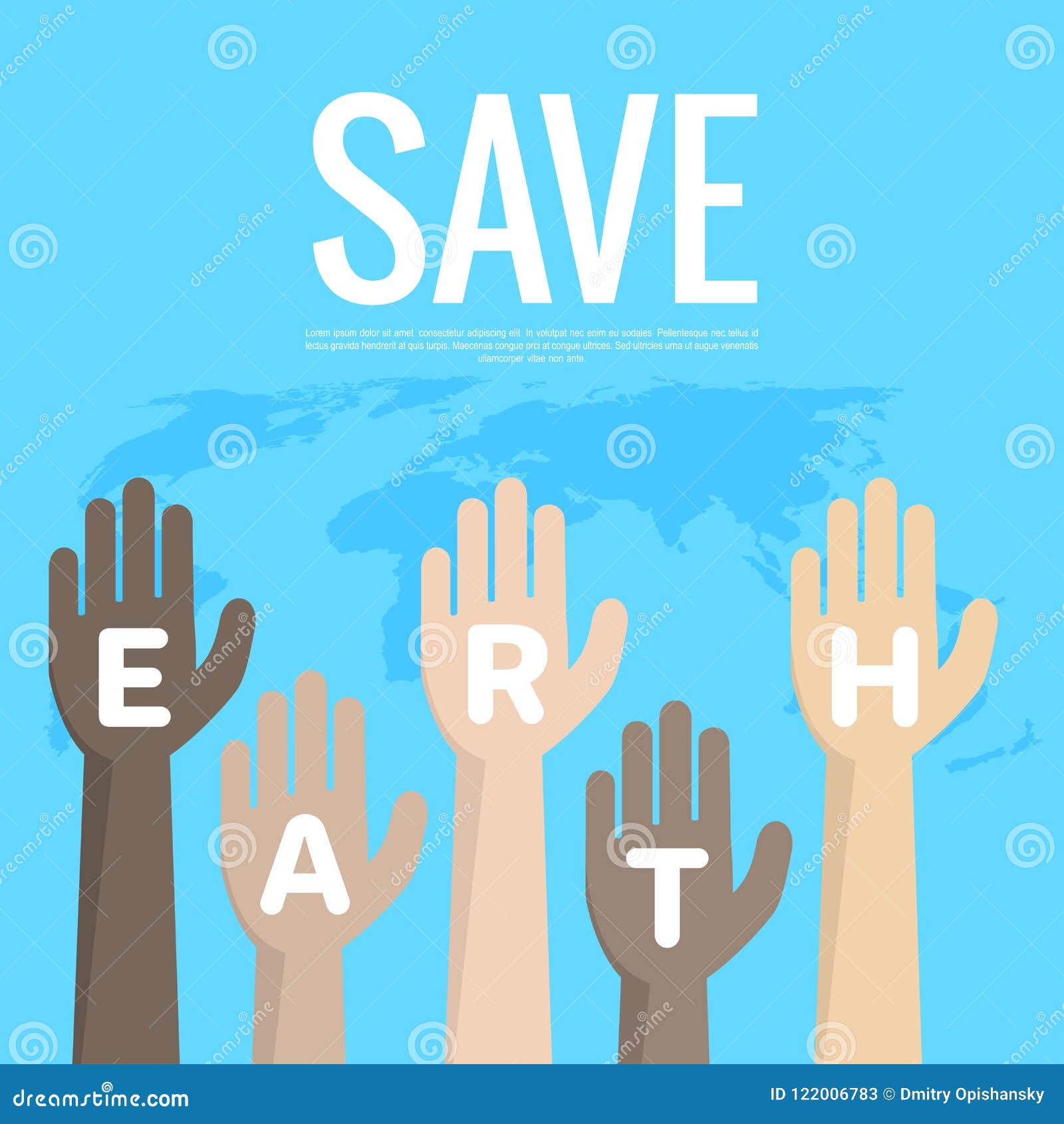 Hands Raised Up with an Inscriptio Stock Vector - Illustration of ...