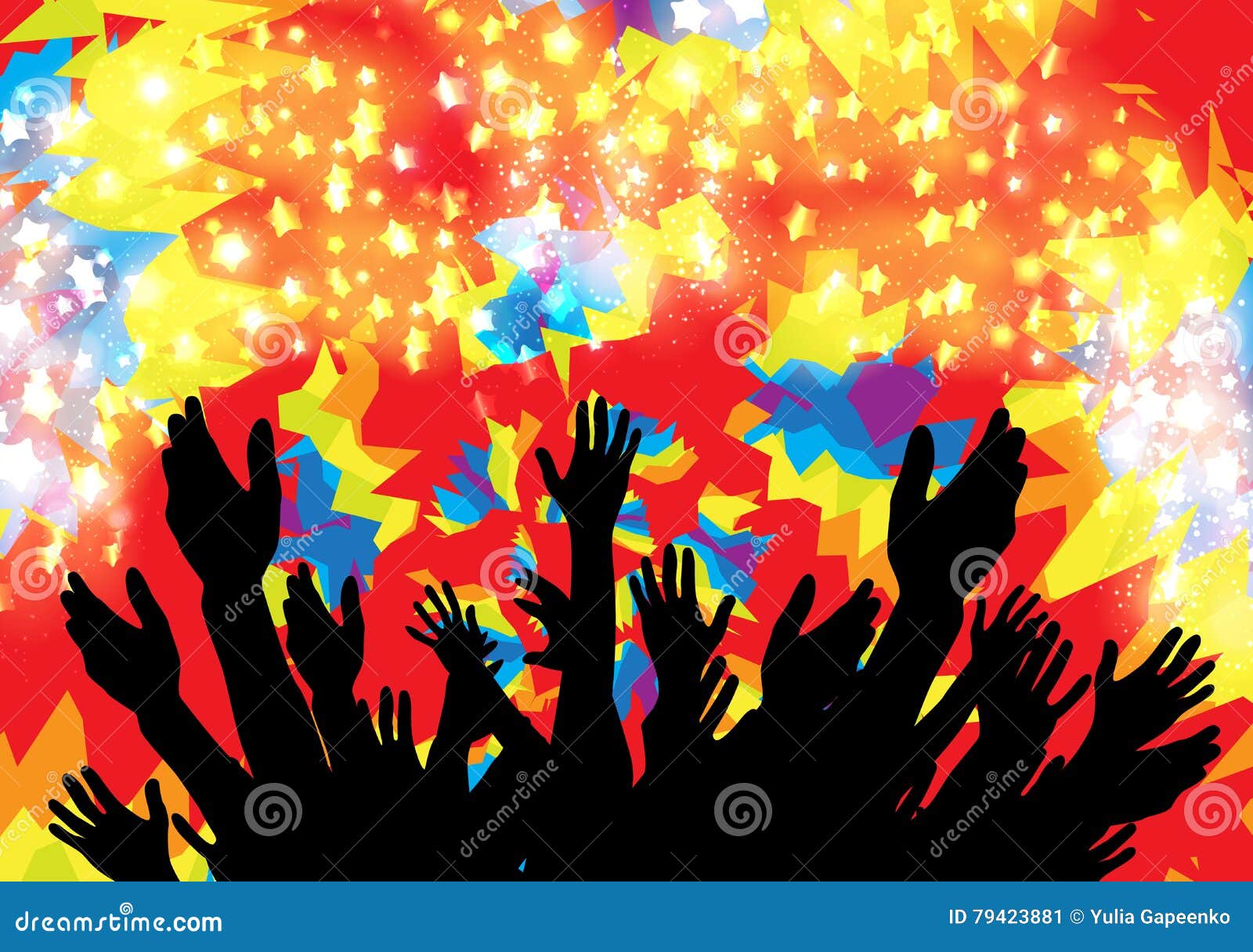 Hands Raised Up - Symbol of Freedom the Choice, Fun. Vector Ill Stock ...