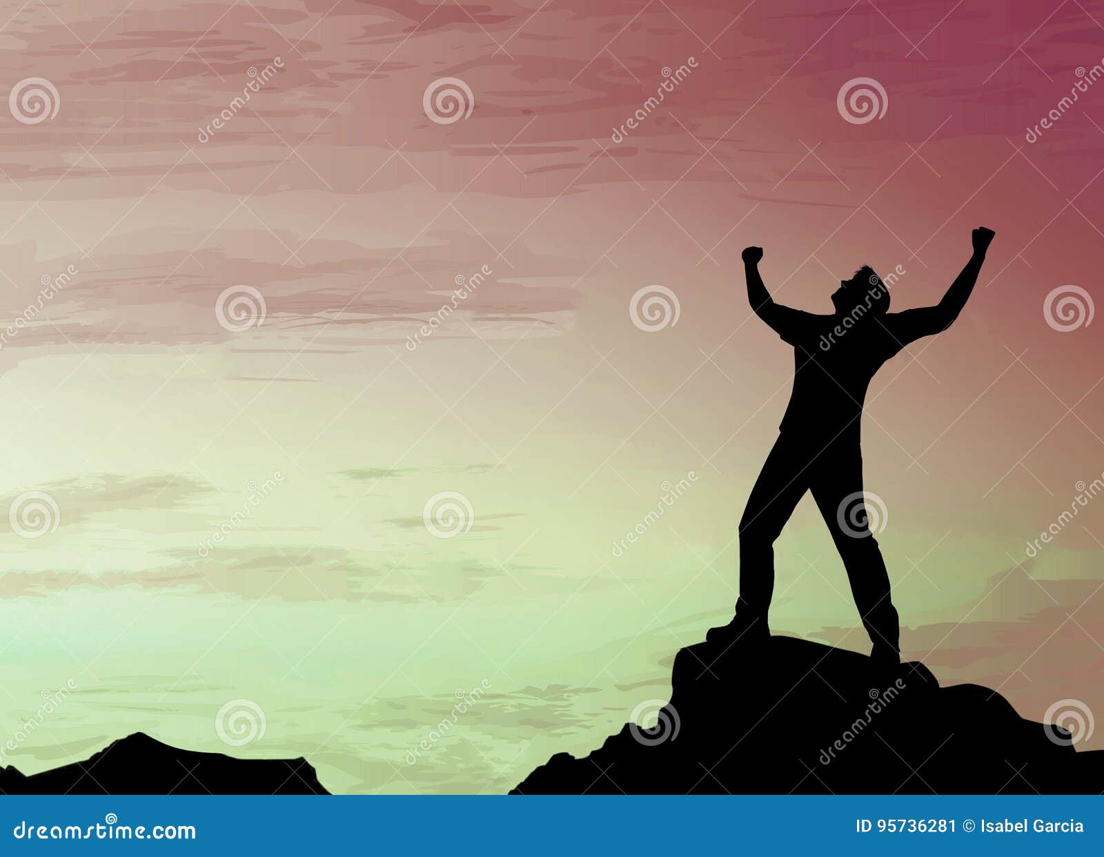 Hands Raised. Victory. Illustration Stock Illustration - Illustration ...