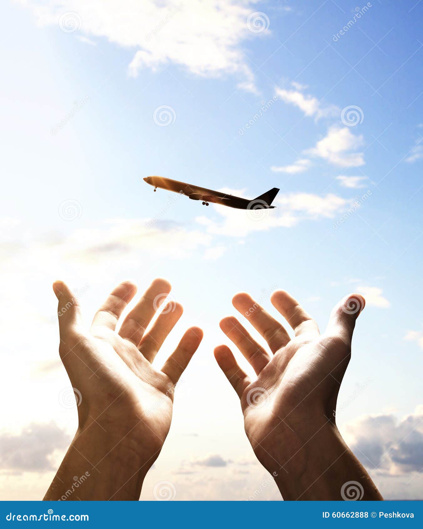 Hands reach for airplane stock photo. Image of hand, abstract - 60662888