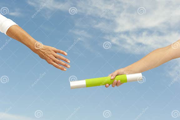Hands Reaching Baton for Teamwork Stock Image - Image of athlete ...